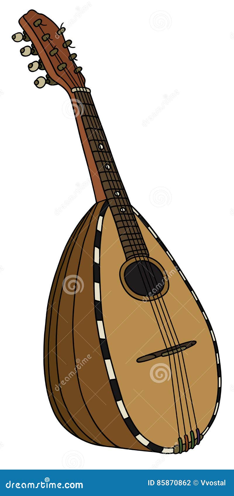 Historical mandolin stock vector. Illustration of retro - 85870862