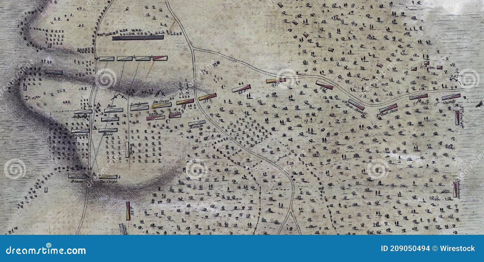 Historical Map of the American Revolution in 18th Century Stock Photo ...