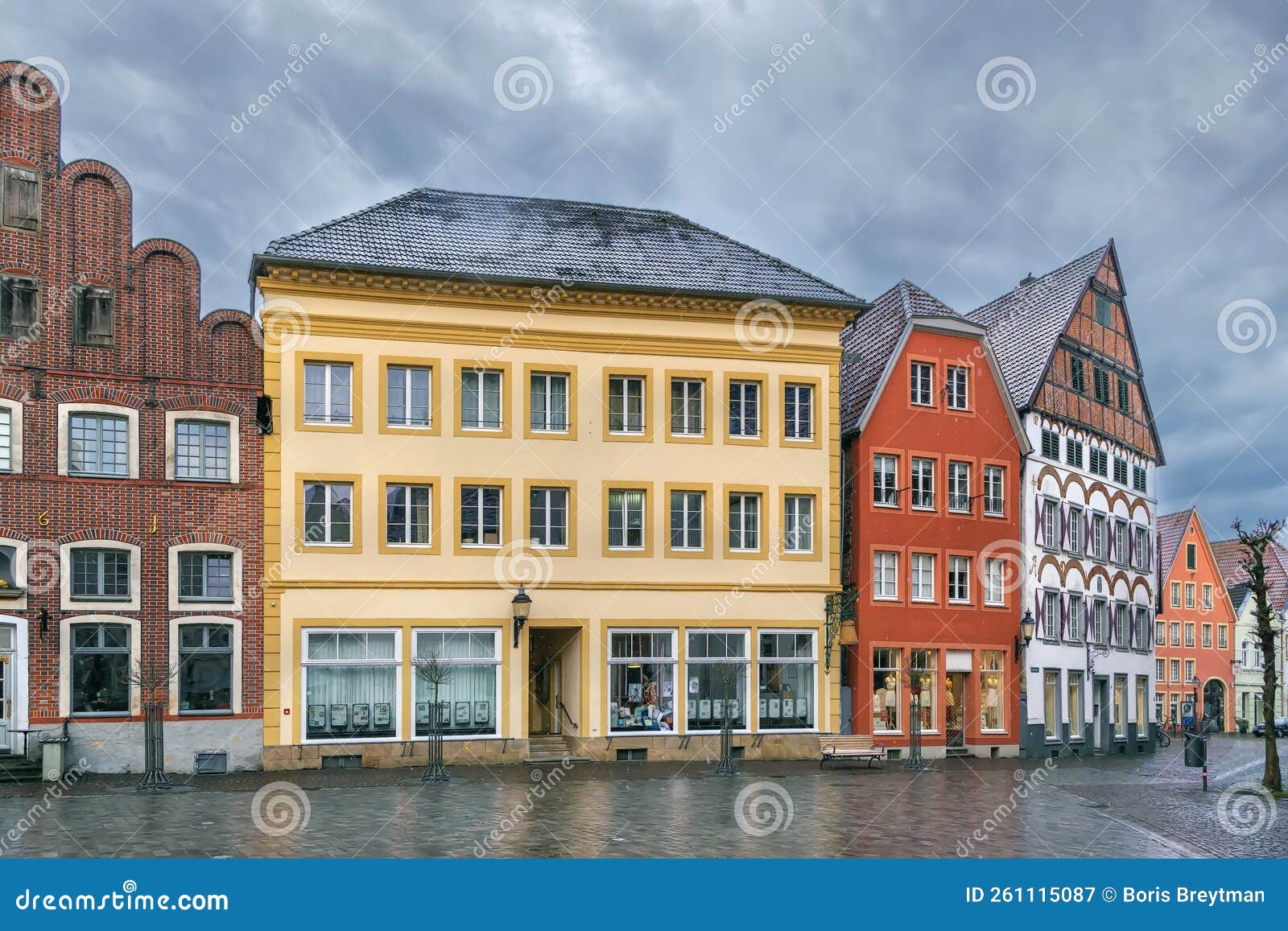 Historical Market Square, Warendorf, Germany Stock Image - Image of ...