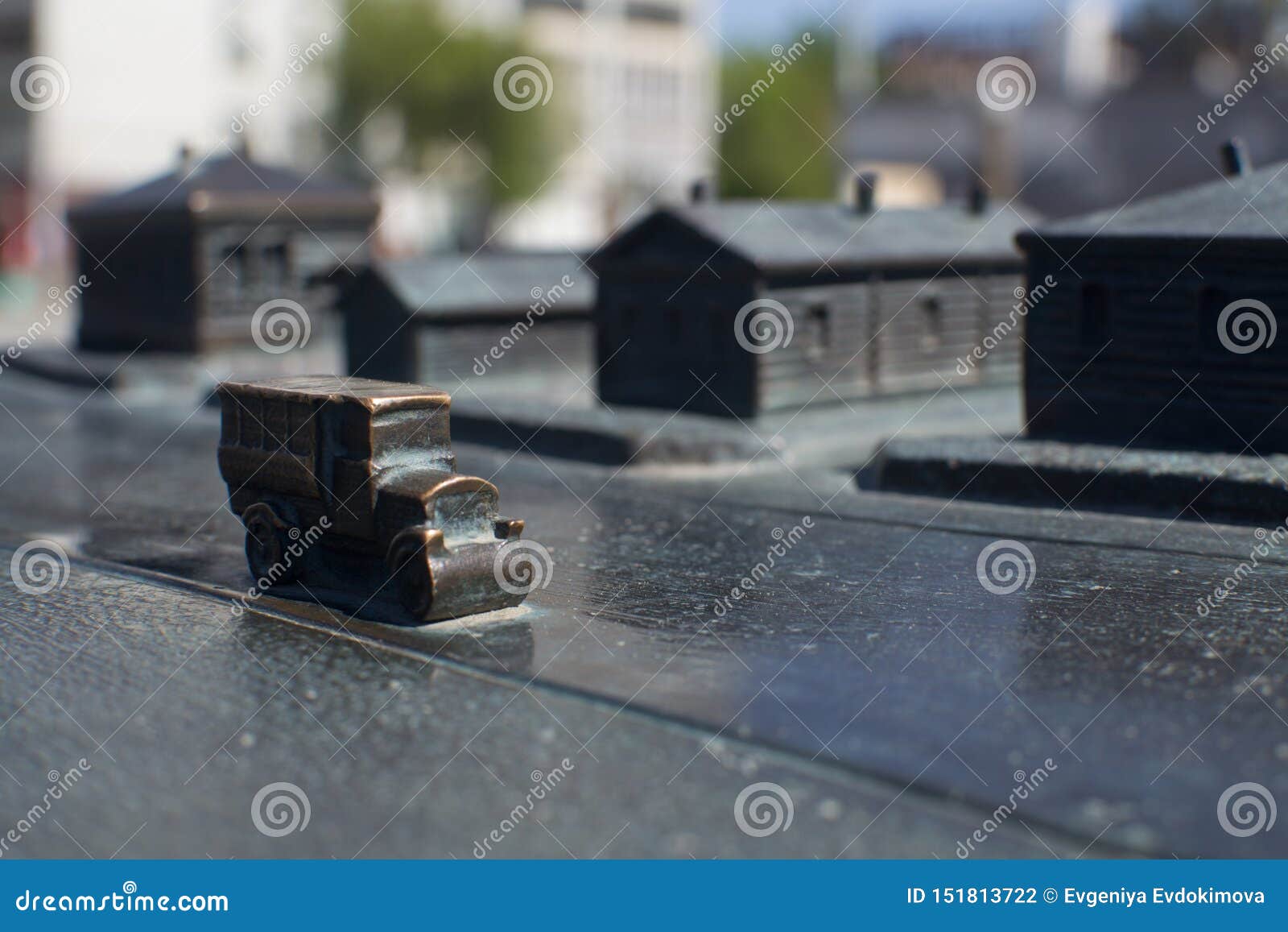 Historical Miniature Scene Cast Iron Old Car Stock Photo - Image of ...