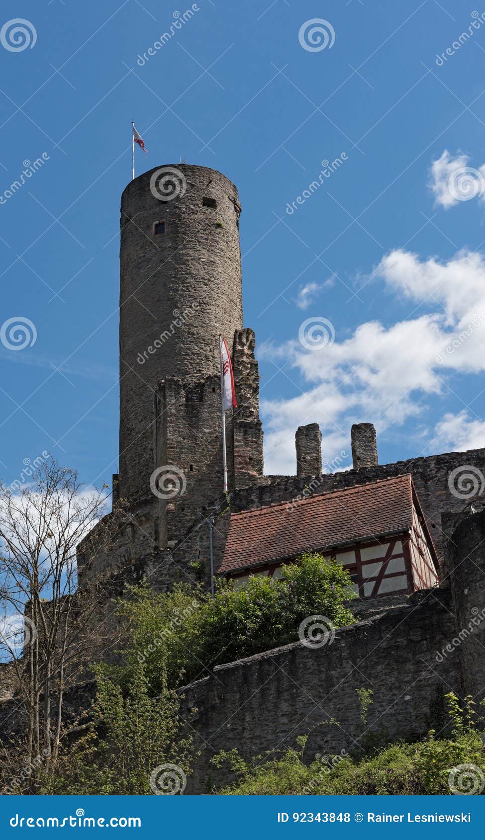 The Historical Old Town of Eppstein Hesse with Castle Ruins Stock Photo ...