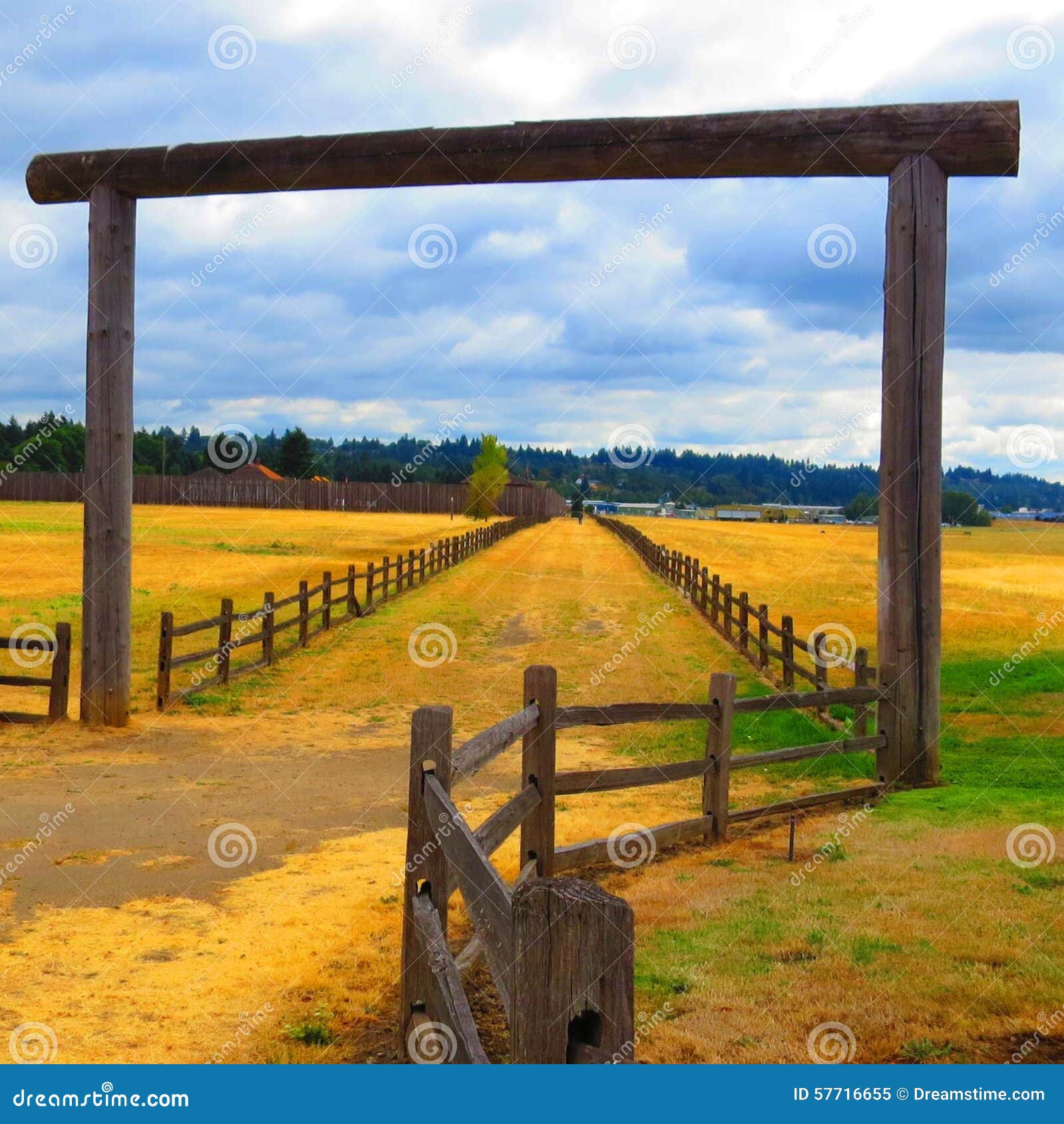 Historical Old West Fort View Stock Image - Image of field, gate: 57716655