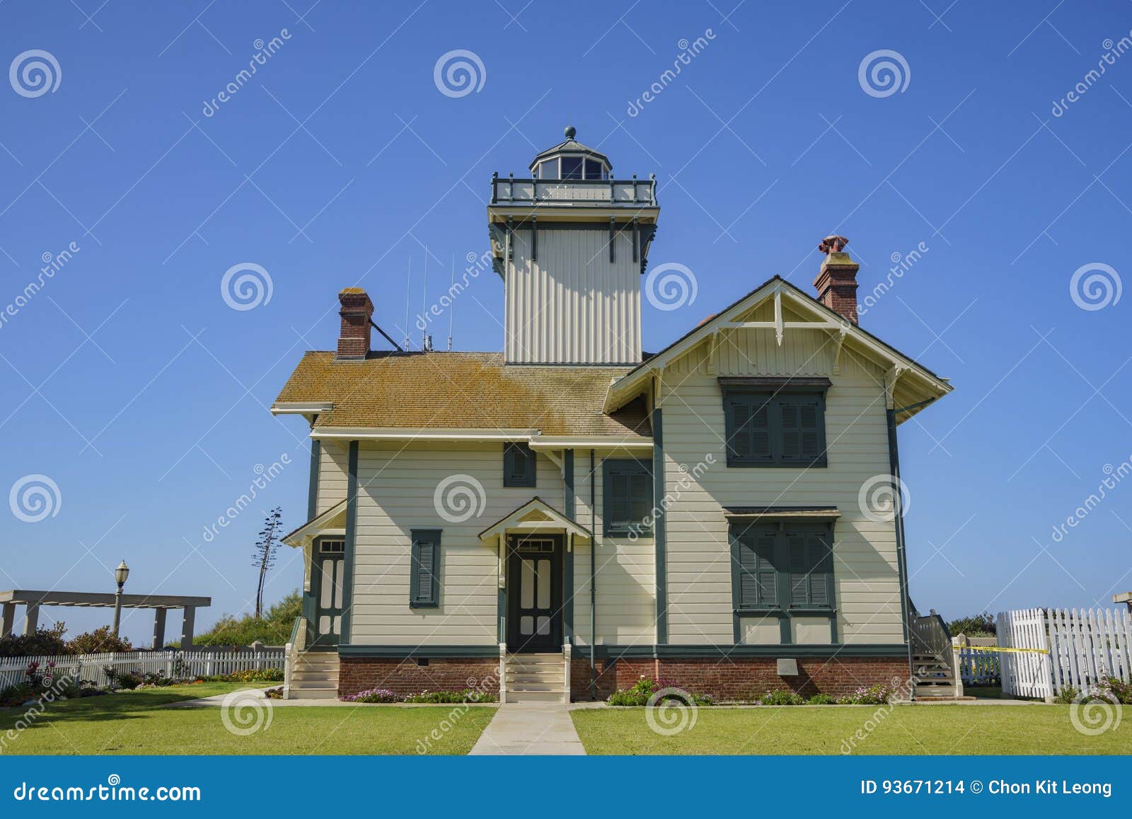The Historical Point Fermin Lighthouse Stock Photo - Image of outdoor ...
