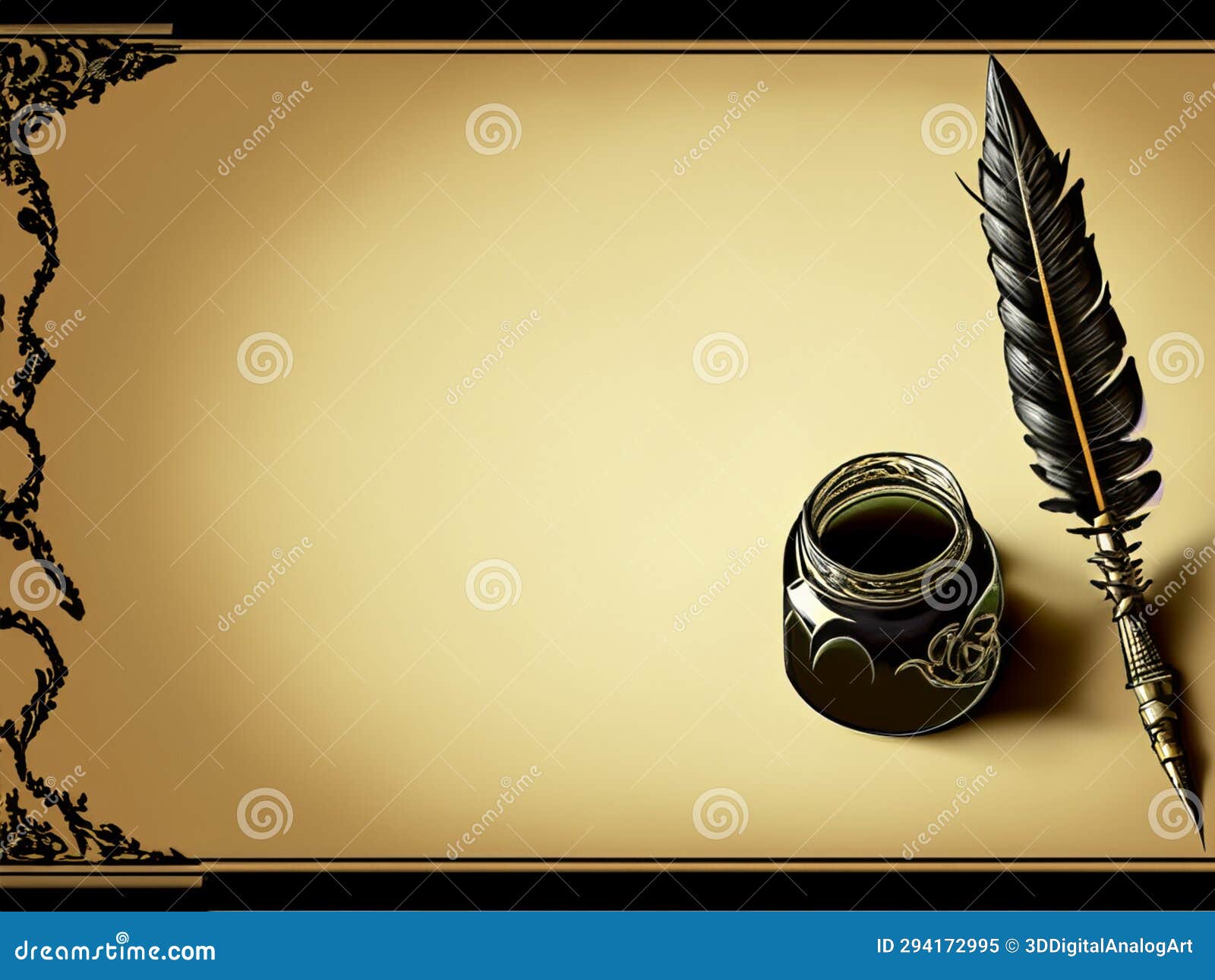 Quill and Inkwell stock illustration. Illustration of direction - 294172995