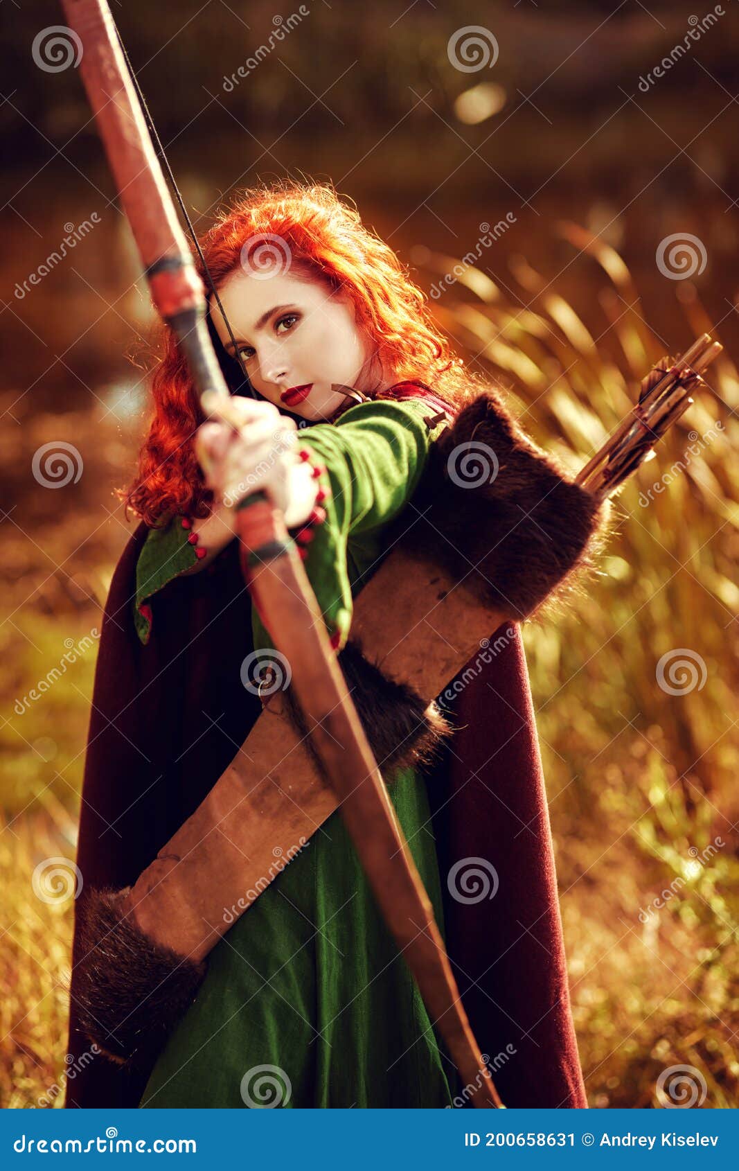 Redhead Femal Archer Stock Image Image Of Landscape 200658631