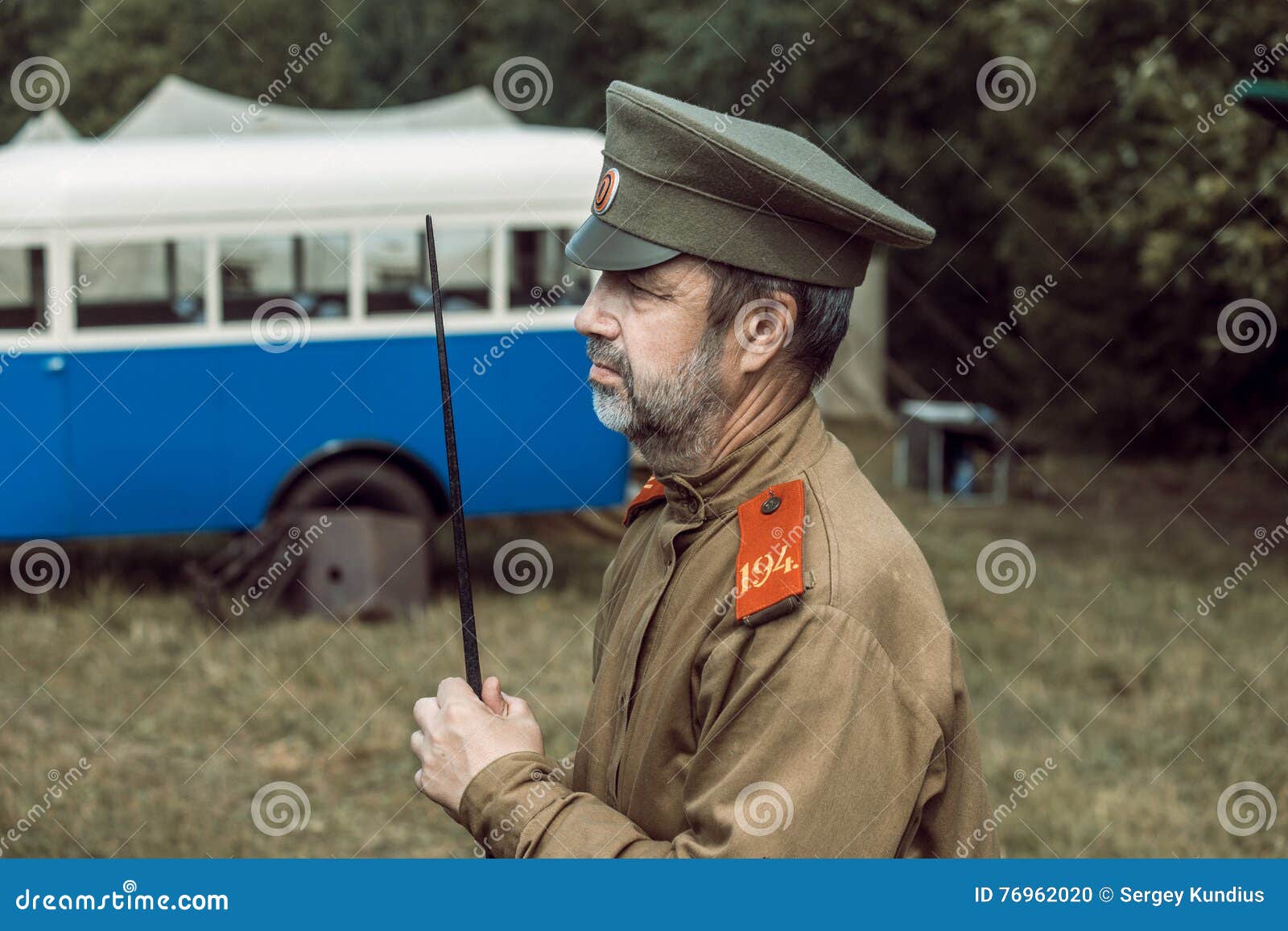 Historical Reconstruction Second World War. Security Guard. Editorial ...