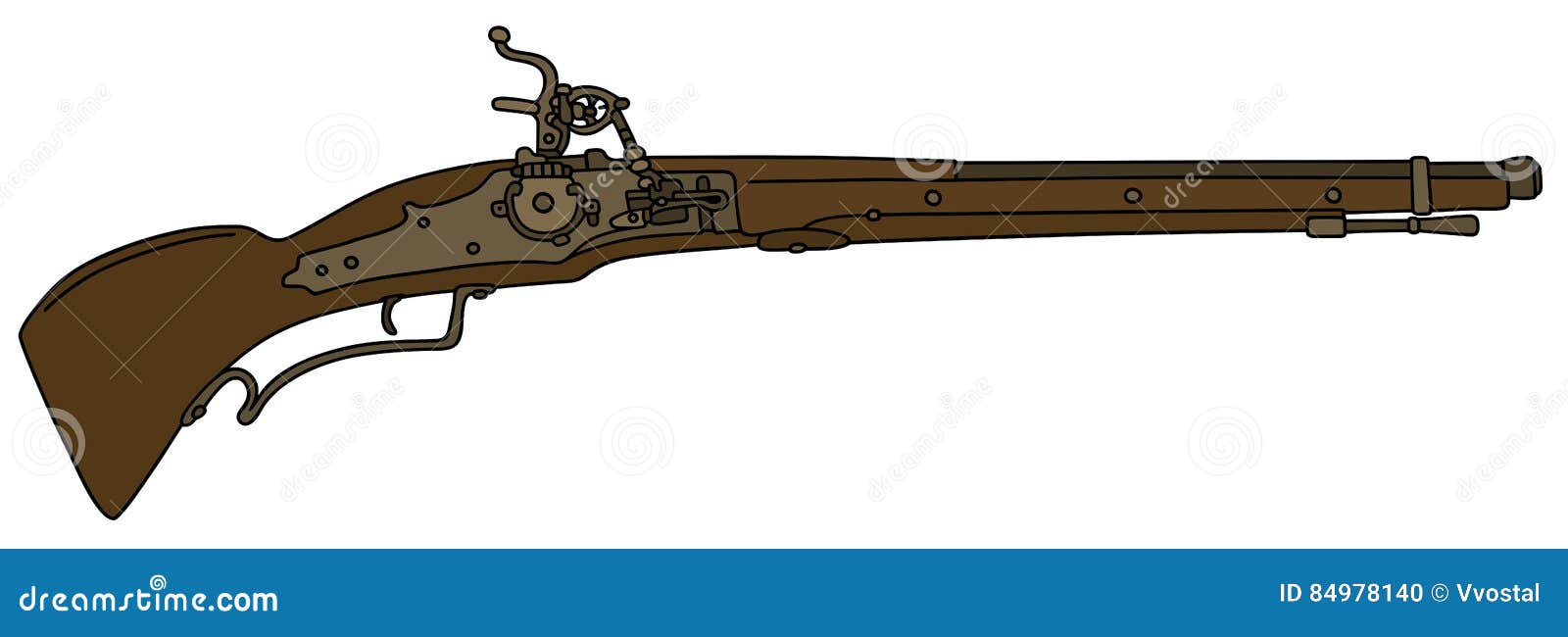 Flintlock Rifle With Green Background Vector Illustration ...