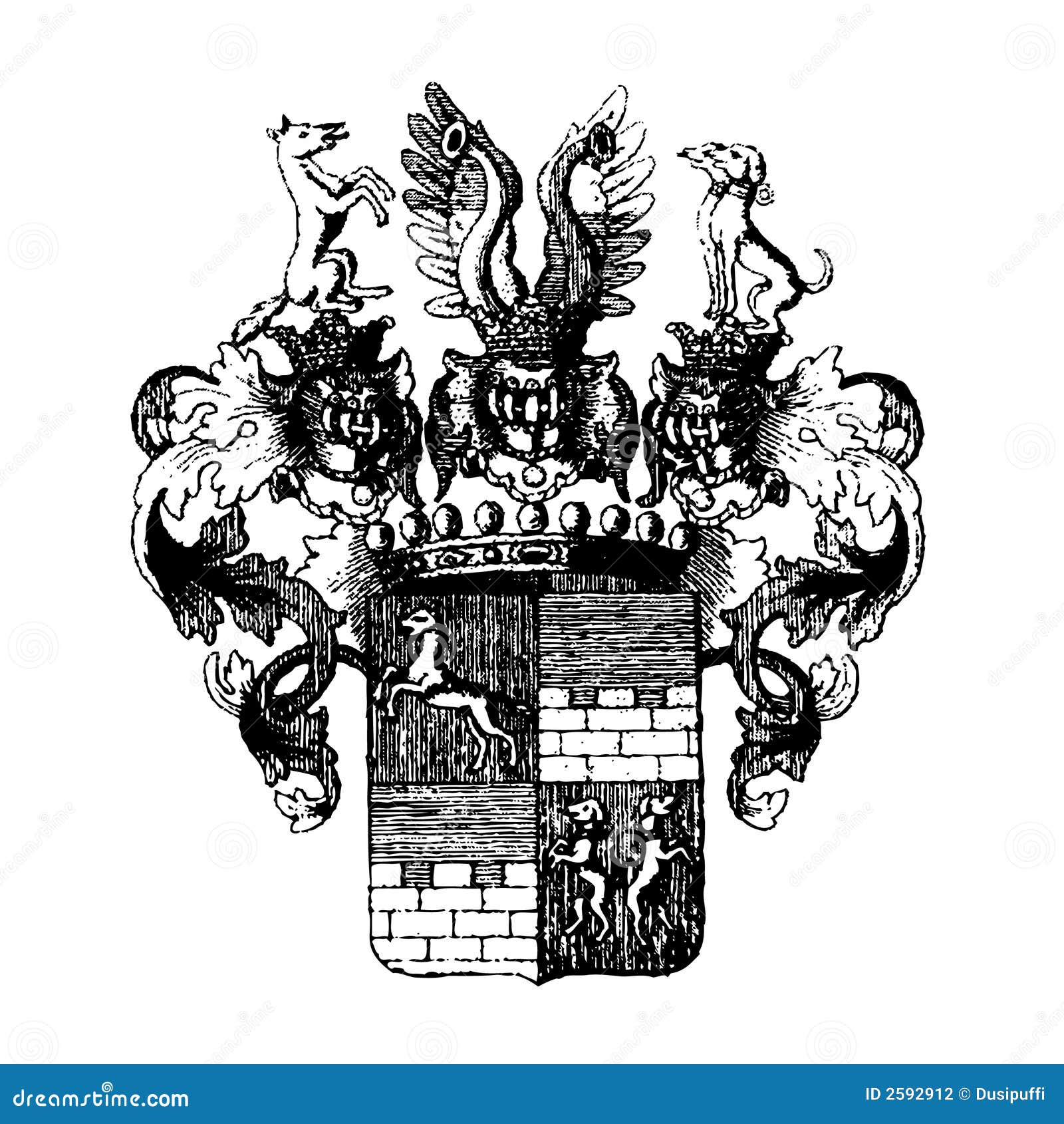 Historical shield stock vector. Illustration of creative - 2592912
