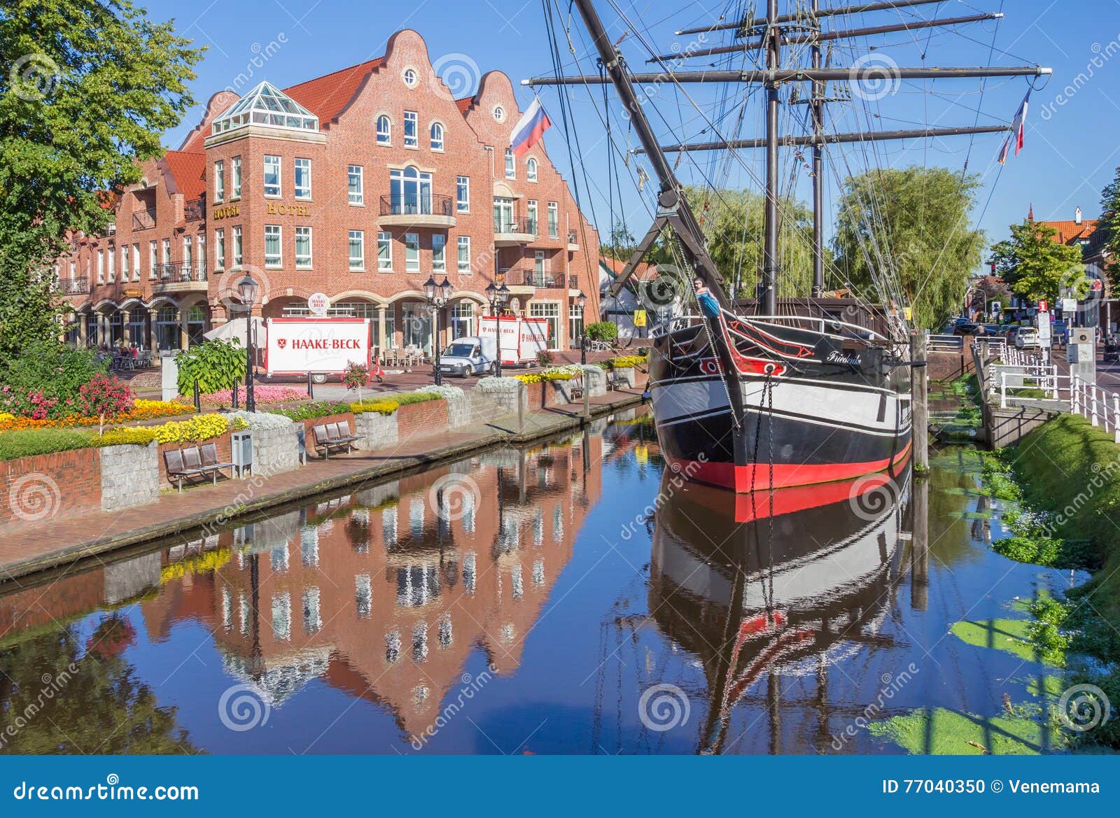 Historical Ship in a Canal in Papenburg Editorial Image - Image of ...