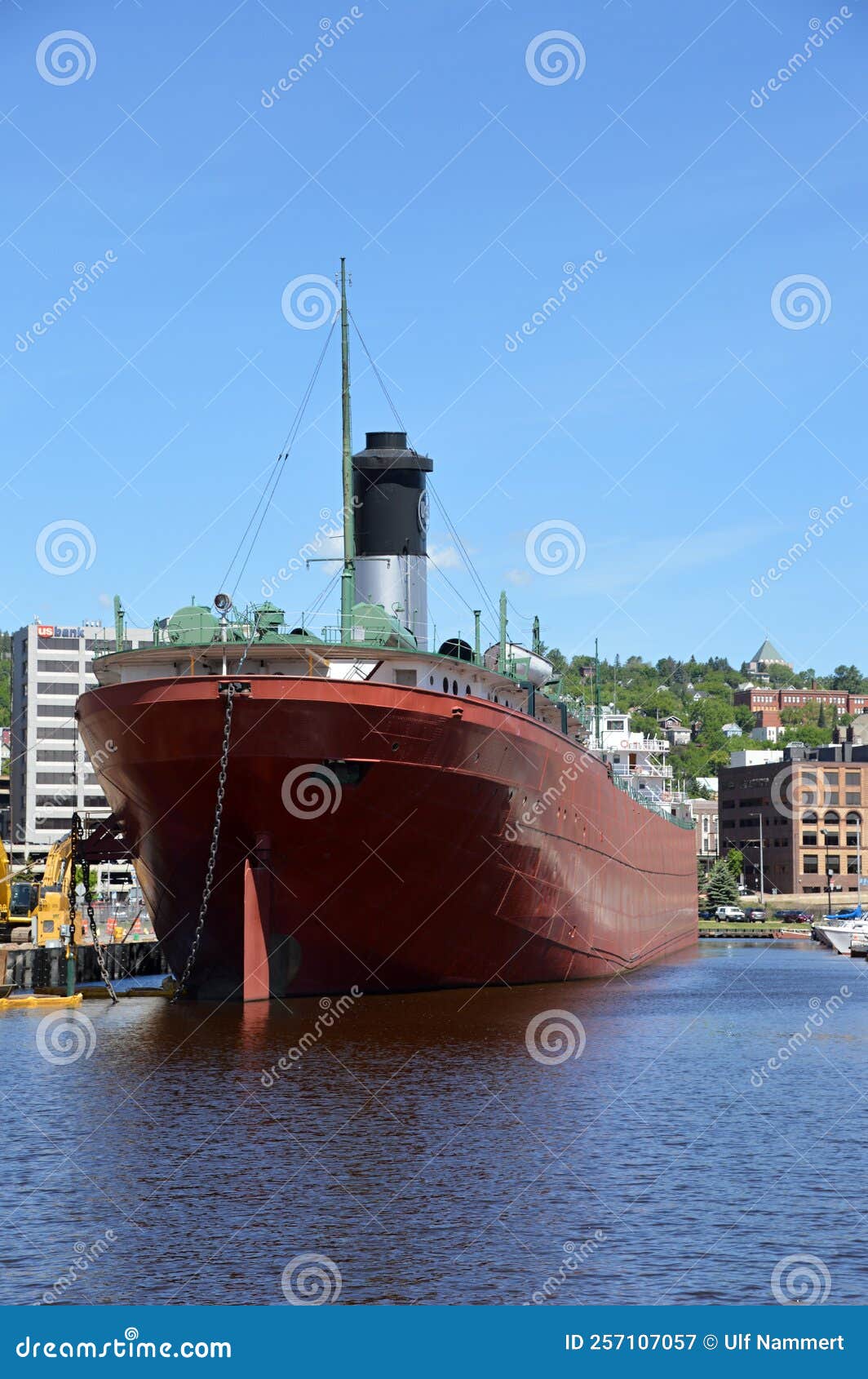 Historical Ship in the Town Duluth, Minnesota Stock Image - Image of ...