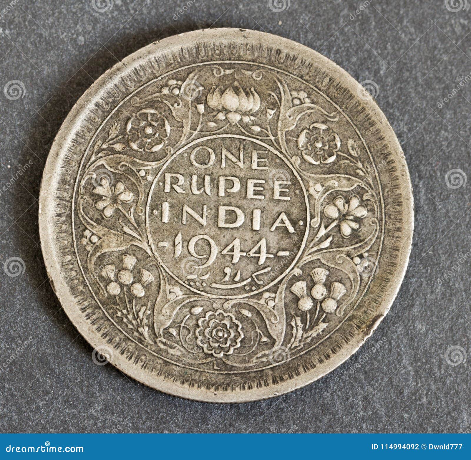 Historical one rupee coin stock photo. Image of change - 114994092
