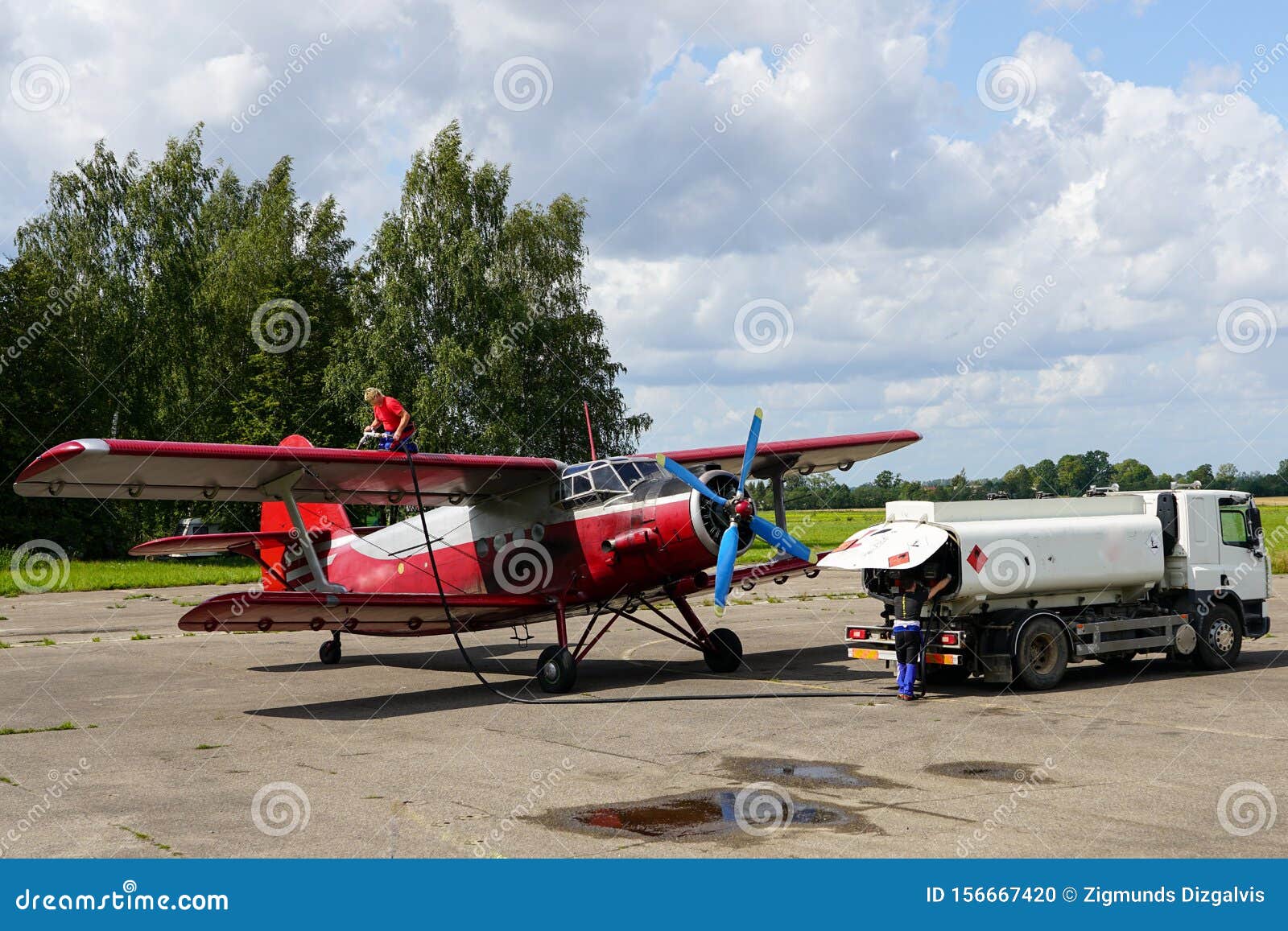 Historical Single Engine Airplane Antonov AN2, Refueling Editorial ...