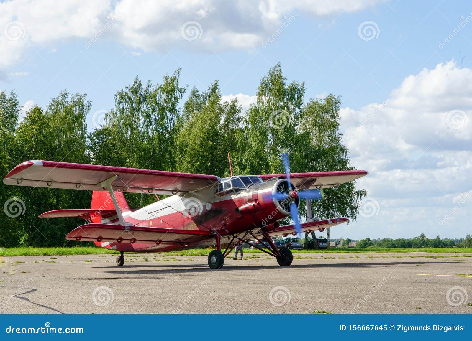 Historical Single Engine Airplane Antonov AN2, Starting the Engine ...