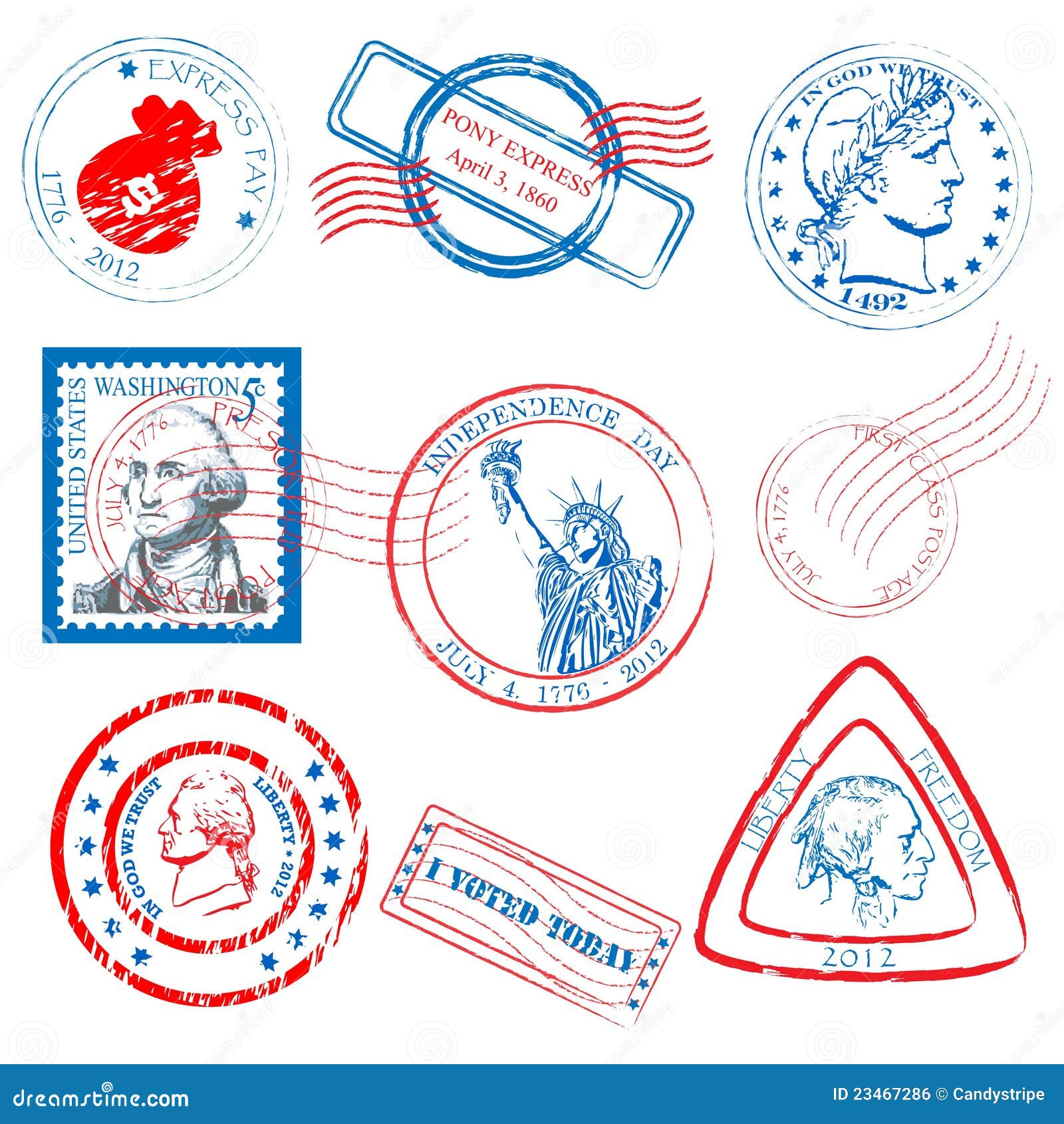 Historical Stamp Collection Set Stock Vector - Illustration of ...