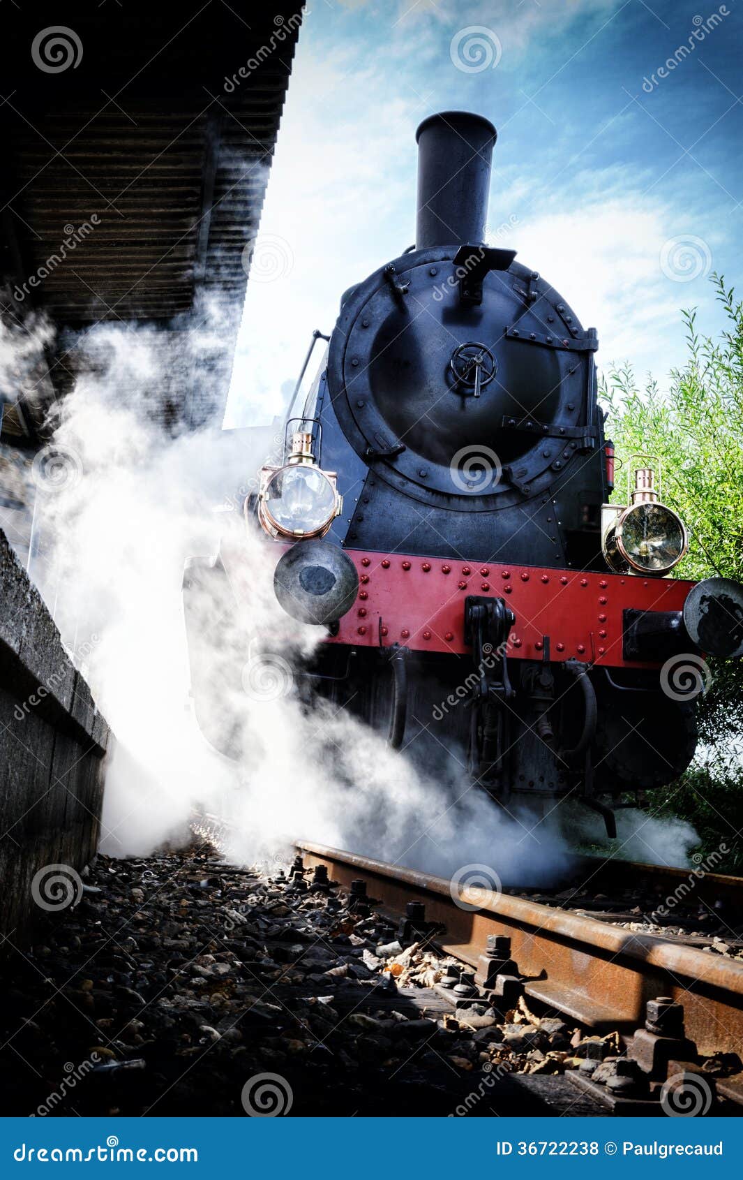 Historical Steam Engine Train in Motion Stock Photo - Image of puffing ...