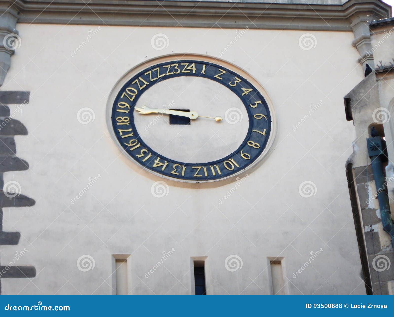 Historical Sun Clock with 24 Hours Stock Photo - Image of tower ...