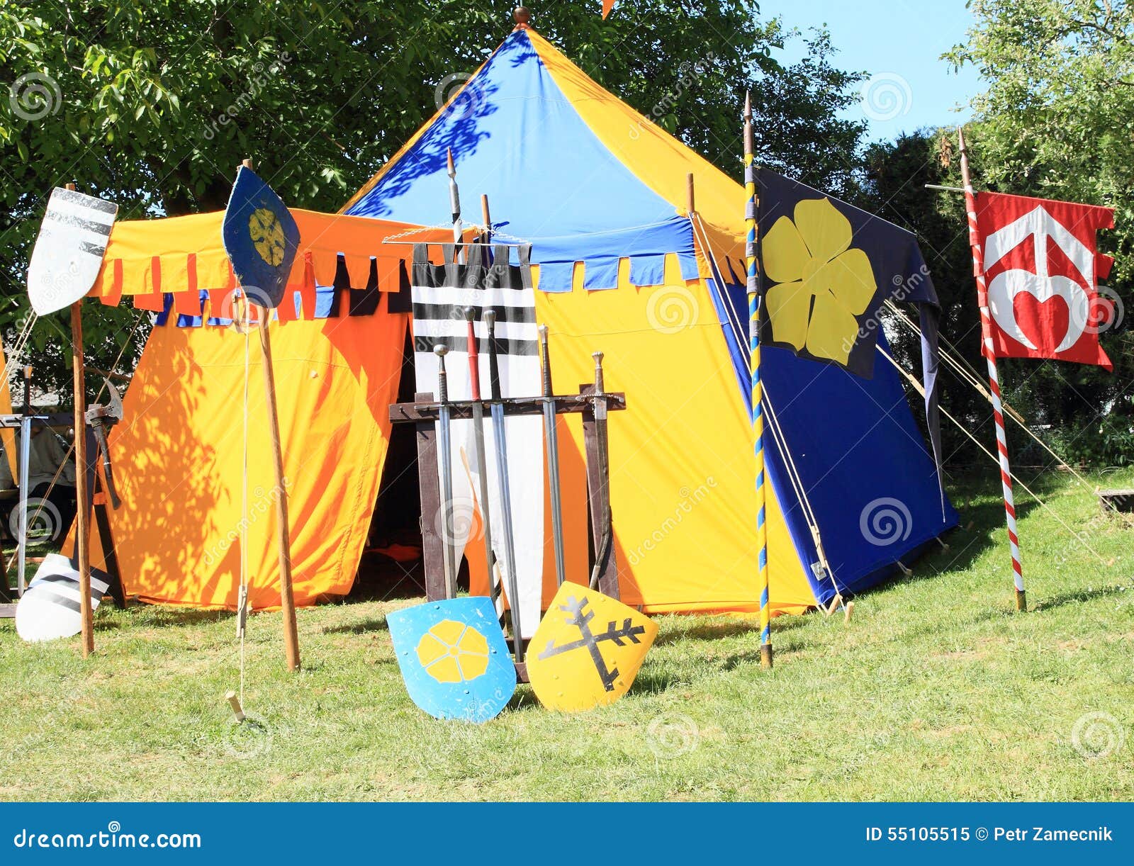 Historical tent stock image. Image of shields, gothic - 55105515