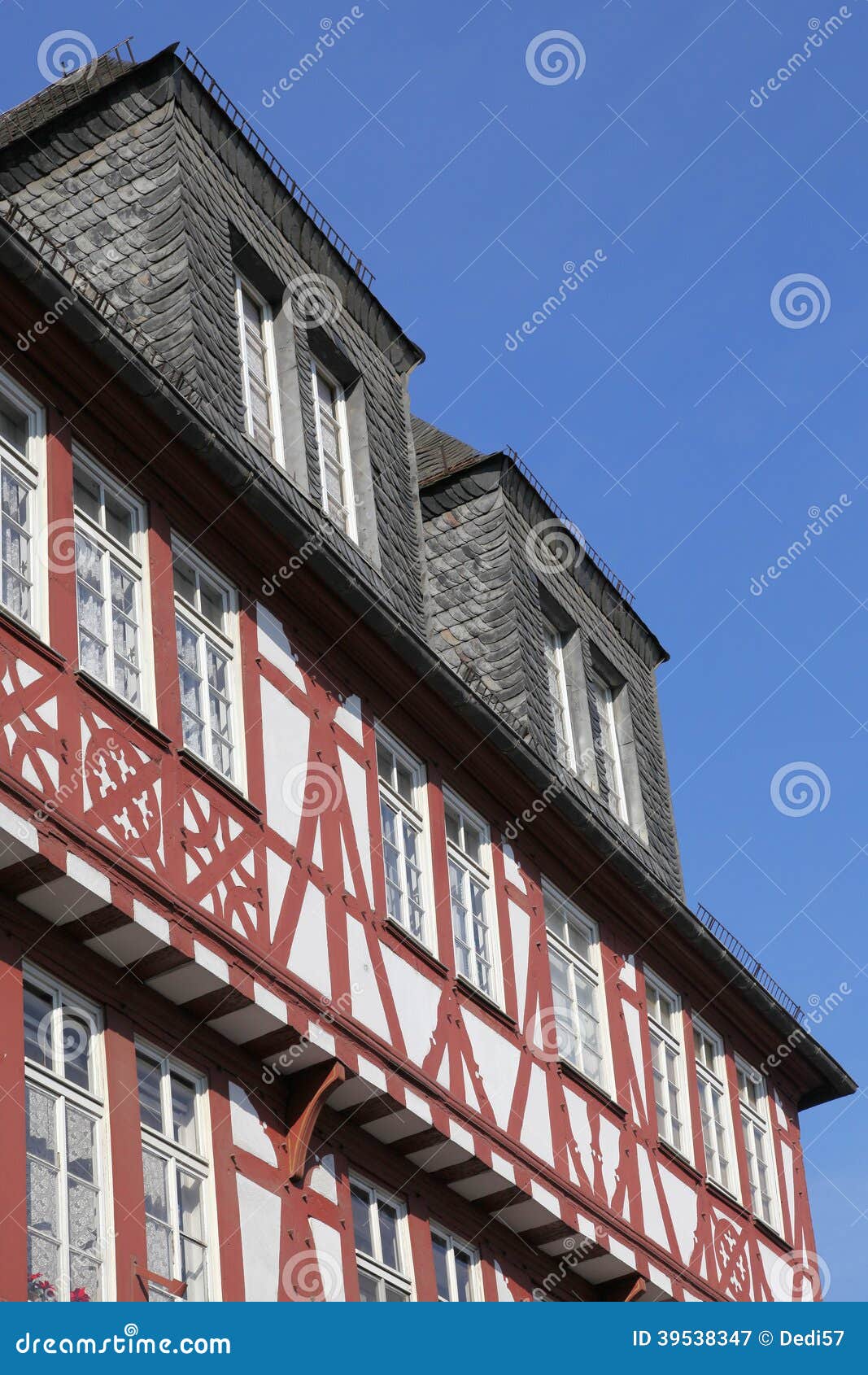 Historical Timbered Building in Frankfurt Stock Image - Image of town ...
