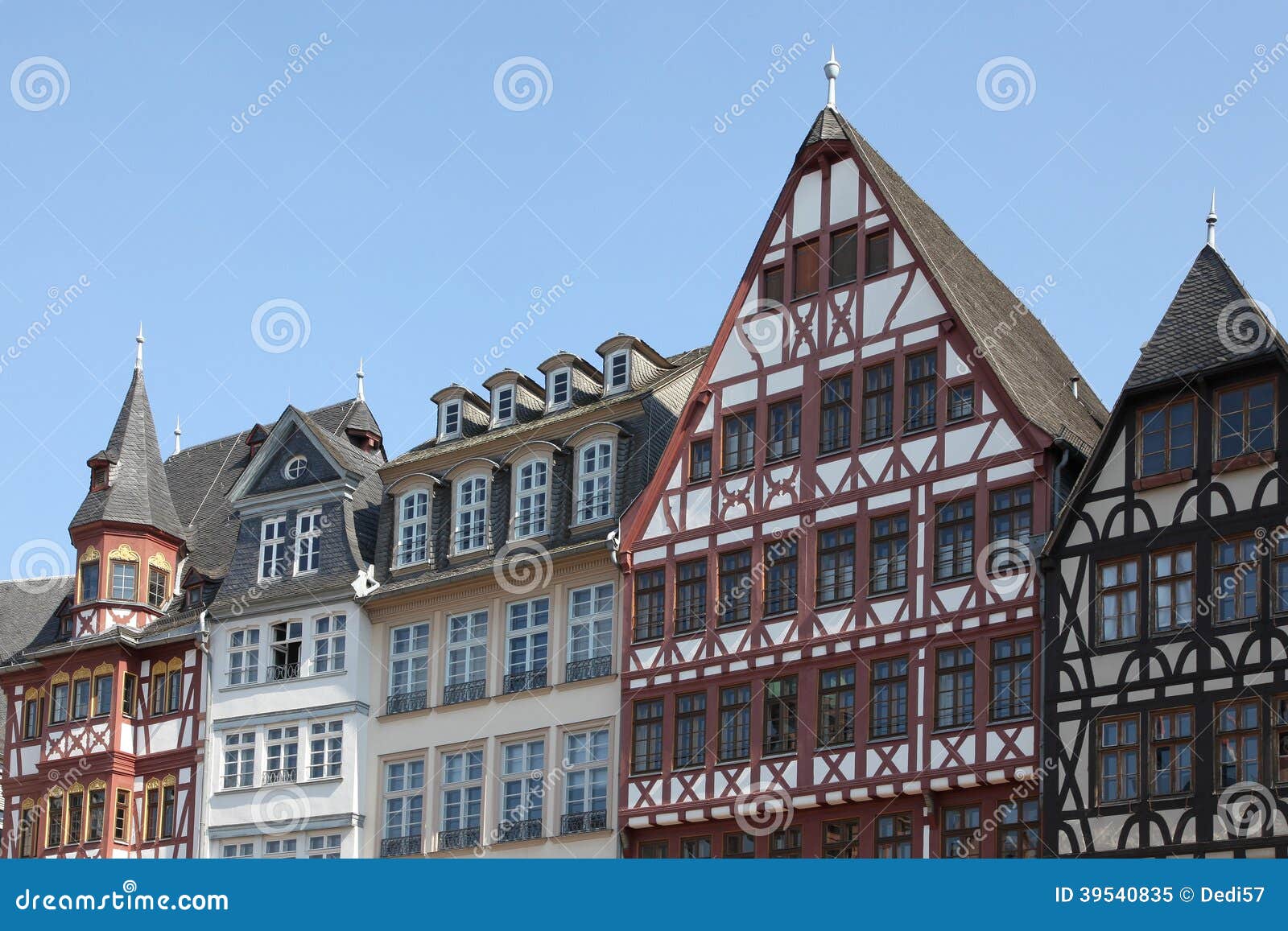 Historical Timbered Houses in Frankfurt Stock Image - Image of ...
