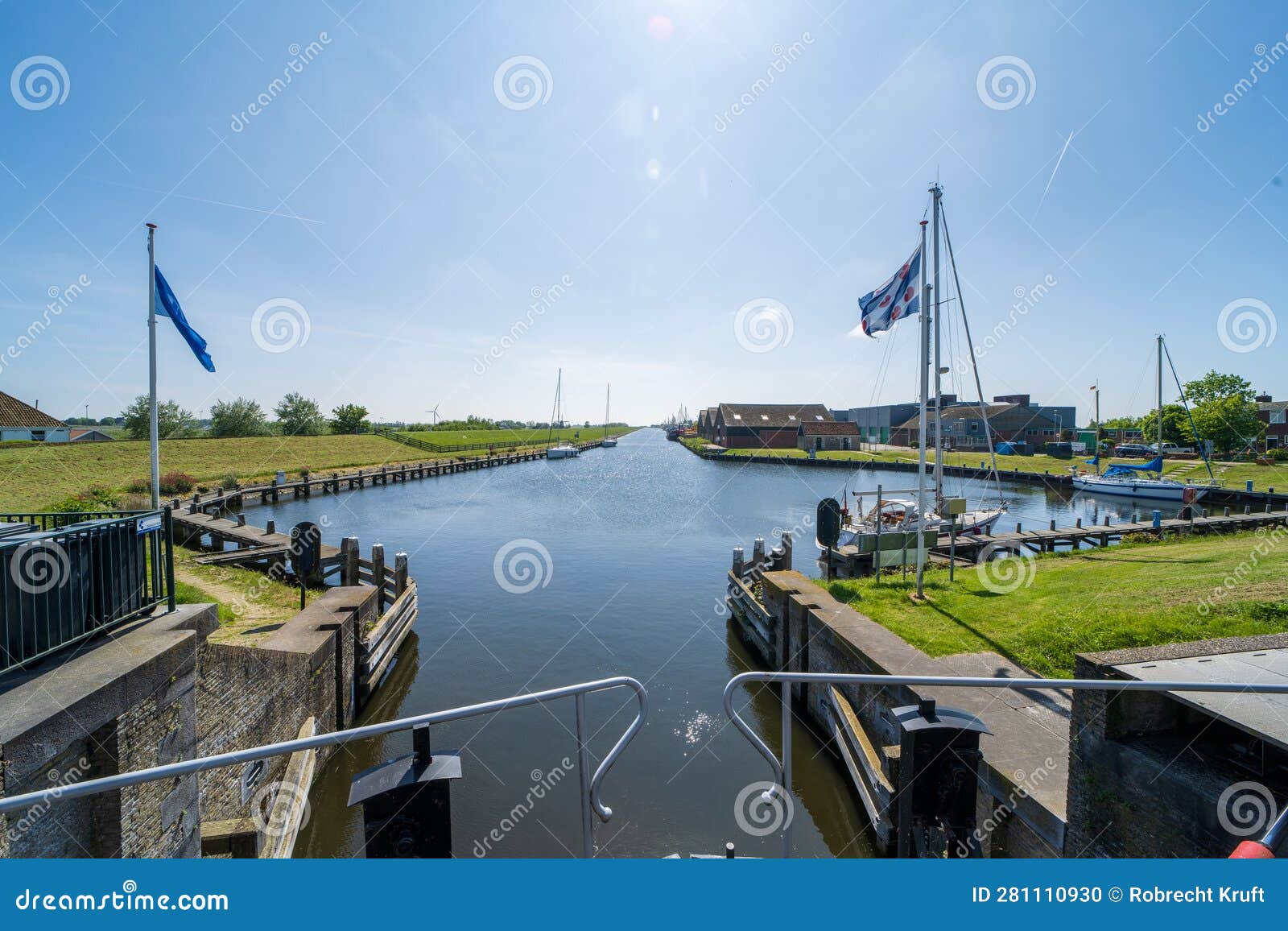 The Town of Workum, the Netherlands Stock Photo - Image of river ...