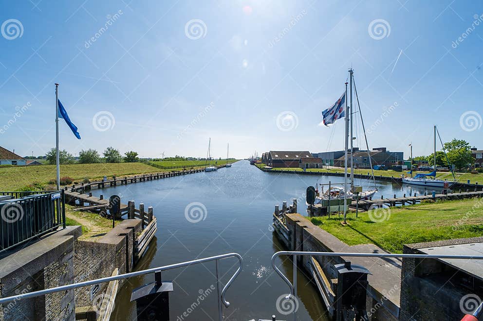 The Town of Workum, the Netherlands Stock Photo - Image of river ...