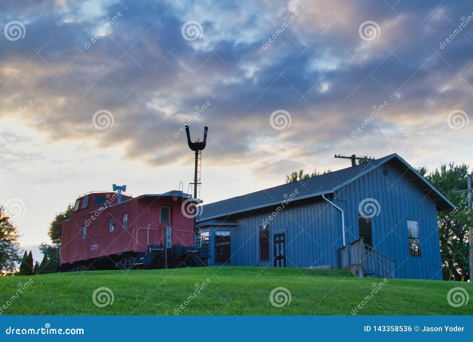 Historical Train Depot with Caboose Editorial Photo - Image of caboose ...