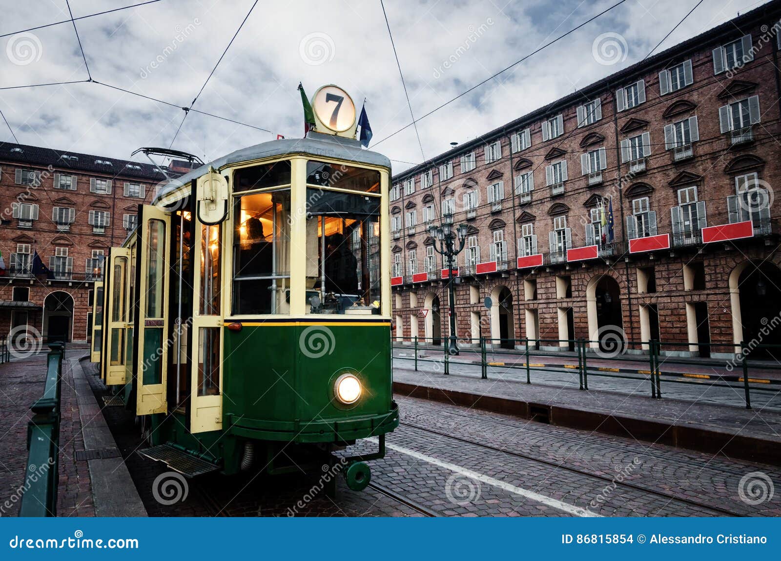 Historical Tram in Turin Italy Stock Photo - Image of railway, traffic ...