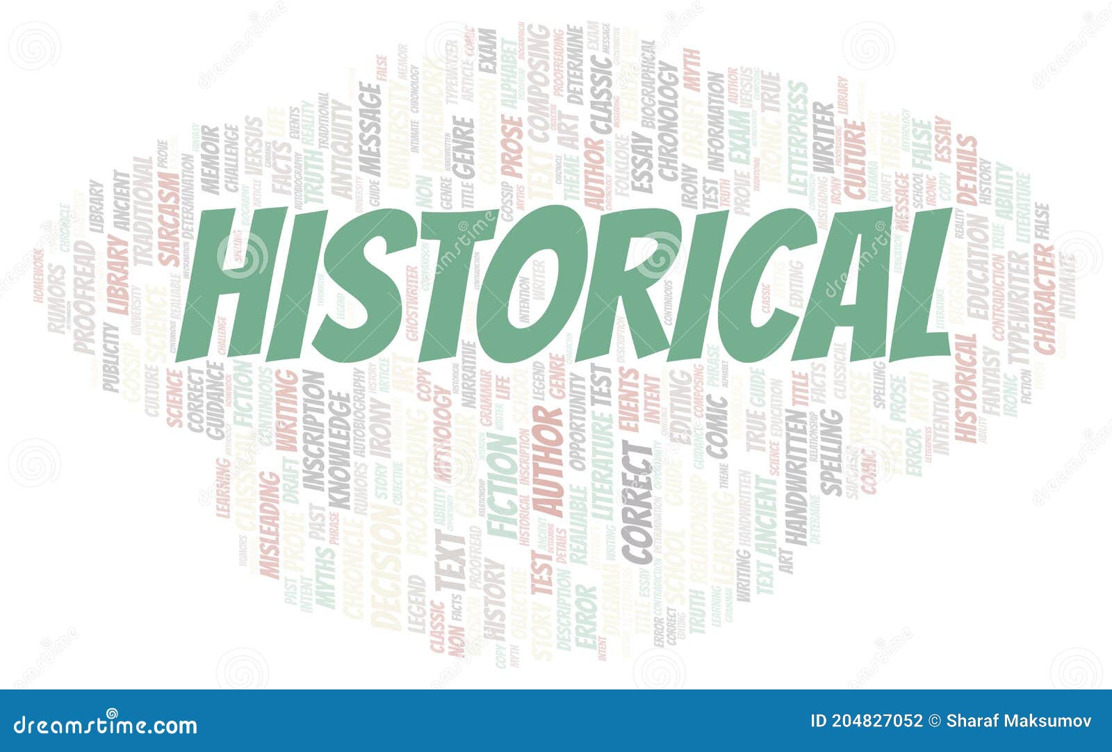 Historical Typography Word Cloud Create with the Text only Stock ...