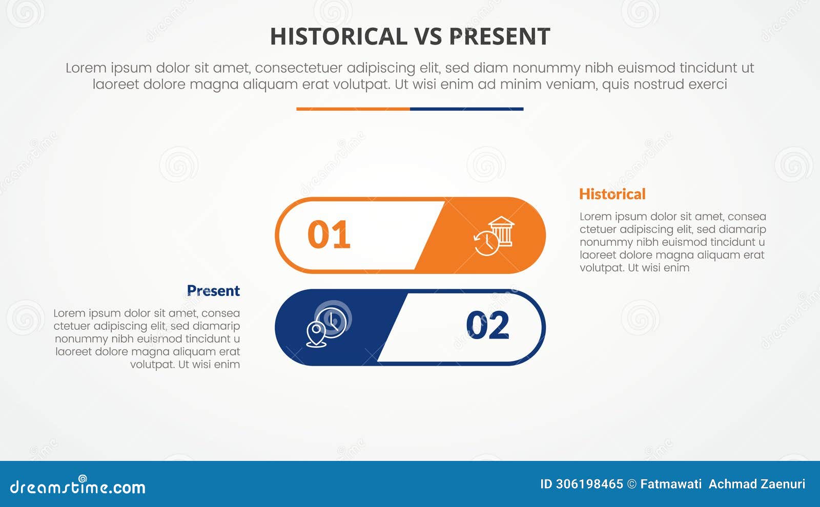 Historical Vs Present Versus Comparison Opposite Infographic Concept ...