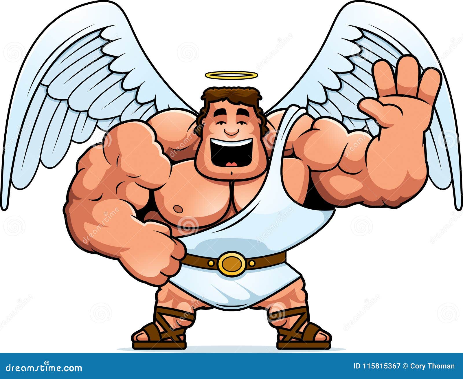 Historieta Angel Waving ilustración del vector. Ilustración de aleteo ...