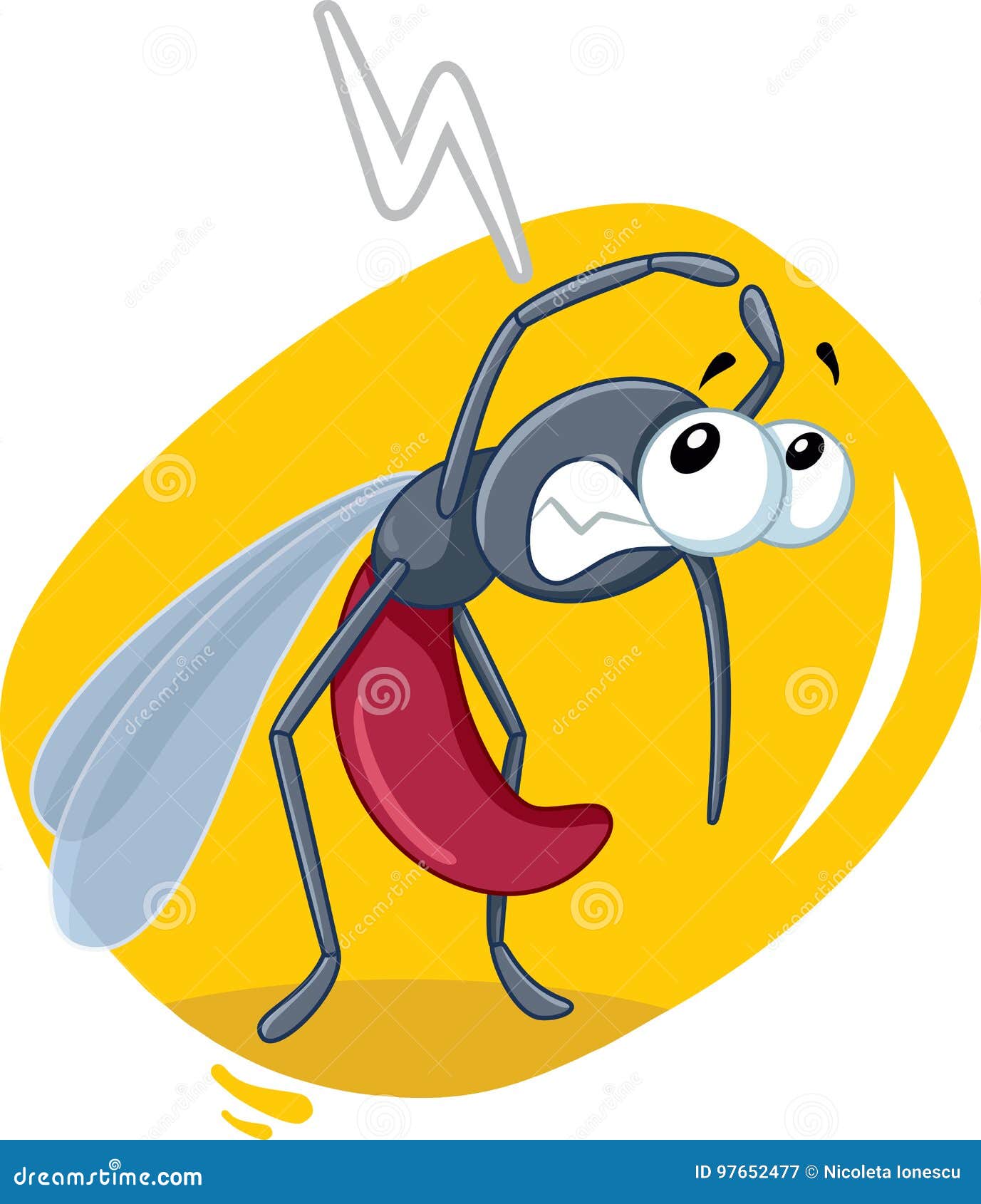 Historieta Asustada Del Vector De Insecto Del Mosquito Ilustración del ...