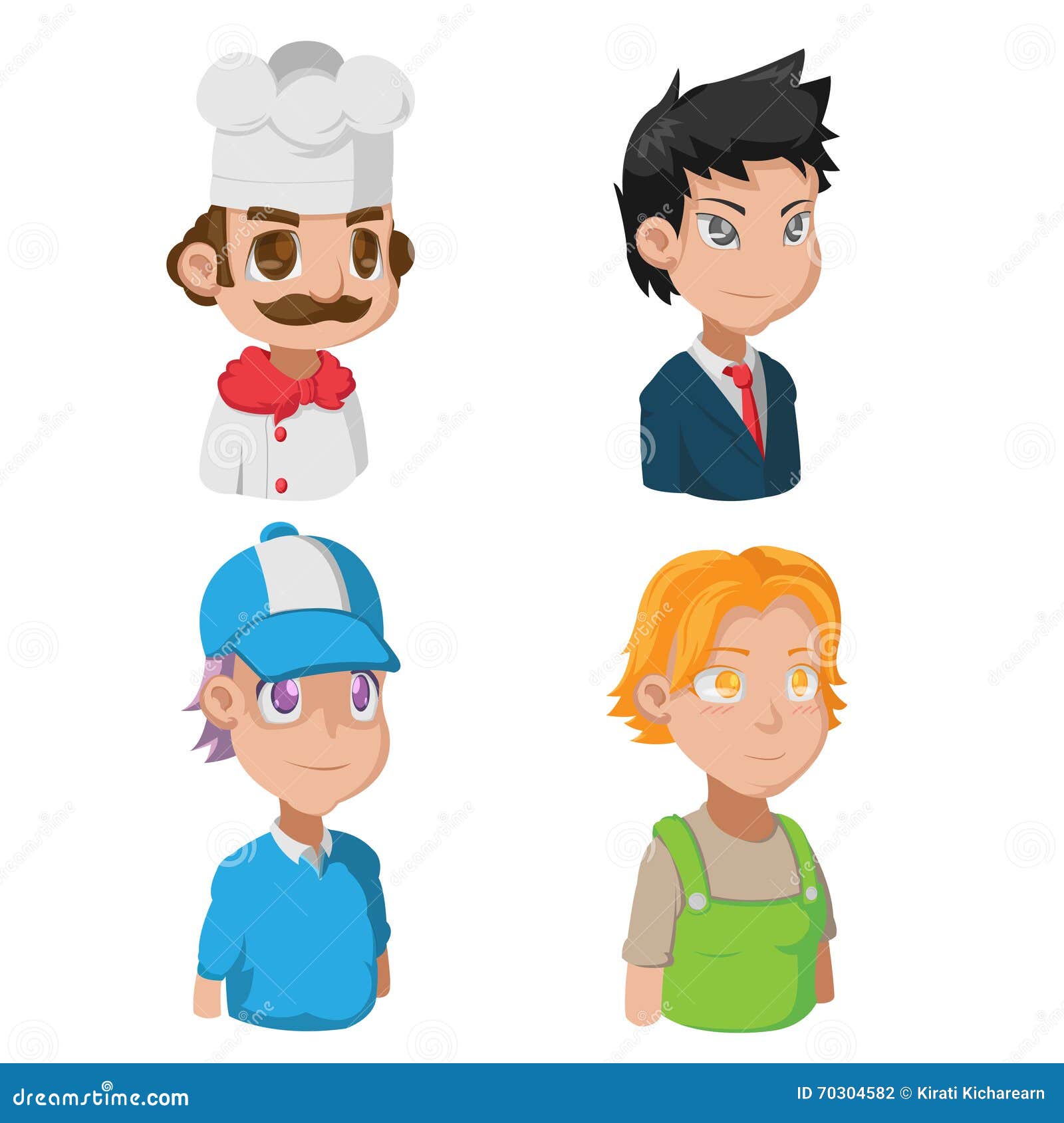 Historieta Avatar Job Character Cute Ilustración del Vector ...