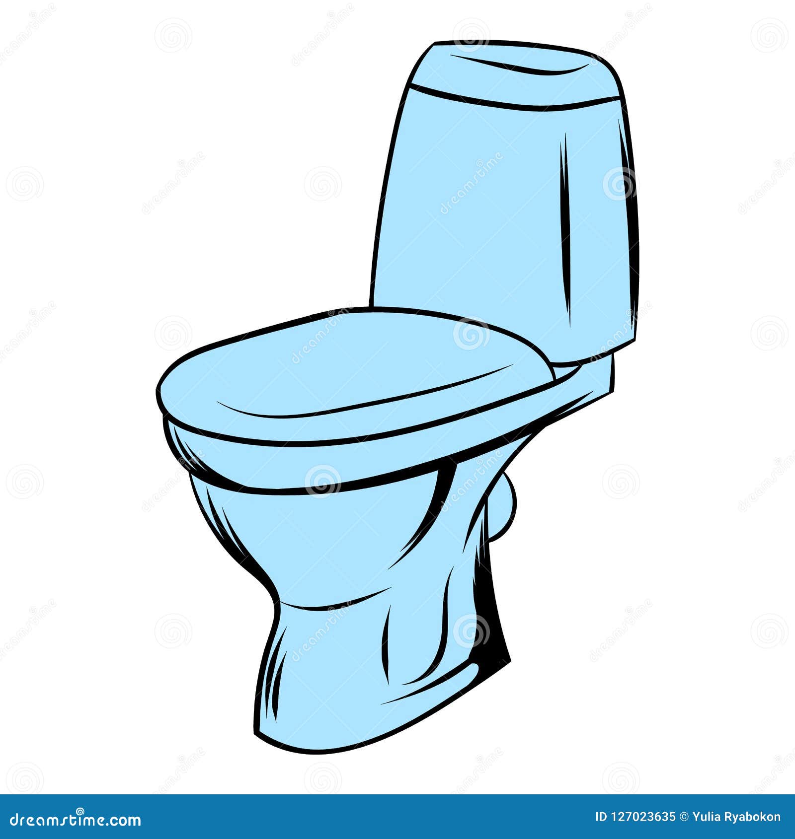 Historieta Azul Del Icono Del Retrete Stock de ilustración ...