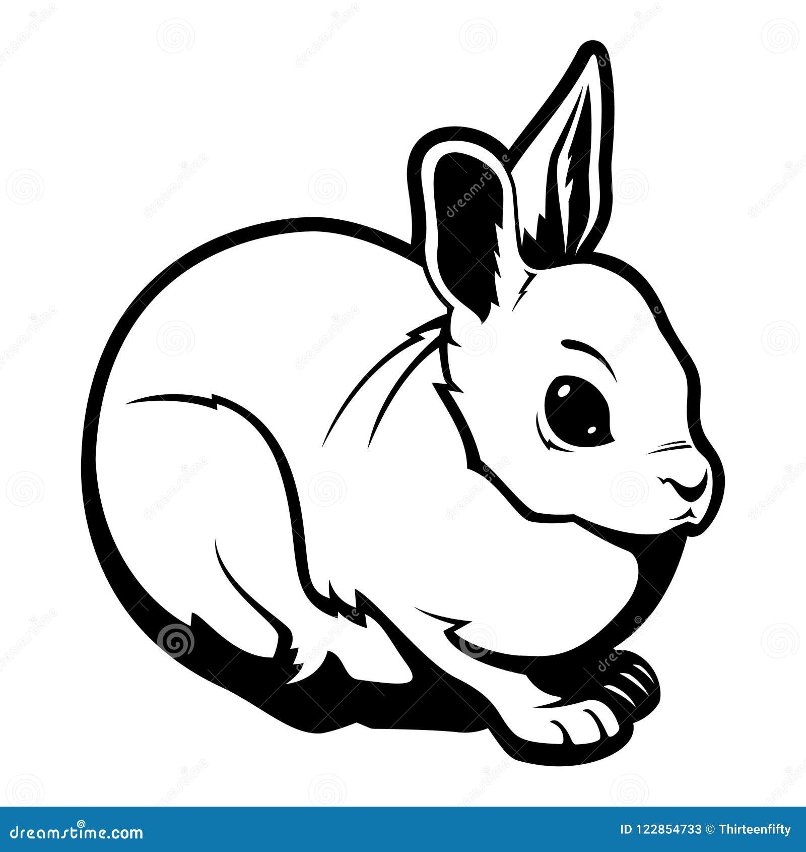 Historieta Blanco Y Negro Del Vector Del Conejo Ilustración del Vector ...