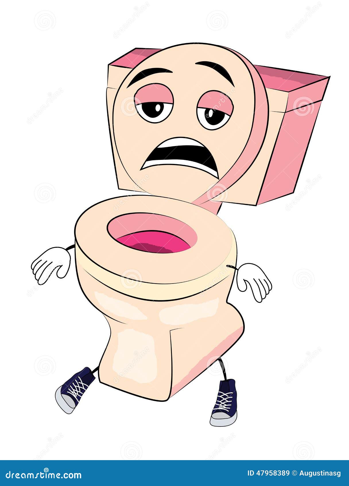 Historieta Cansada Del Retrete Stock de ilustración - Ilustración de ...