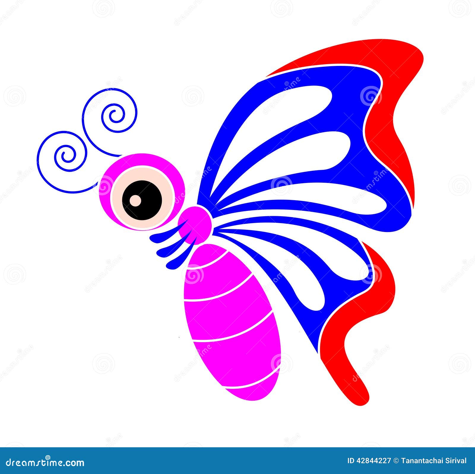 Historieta de la mariposa ilustración del vector. Ilustración de alegre ...