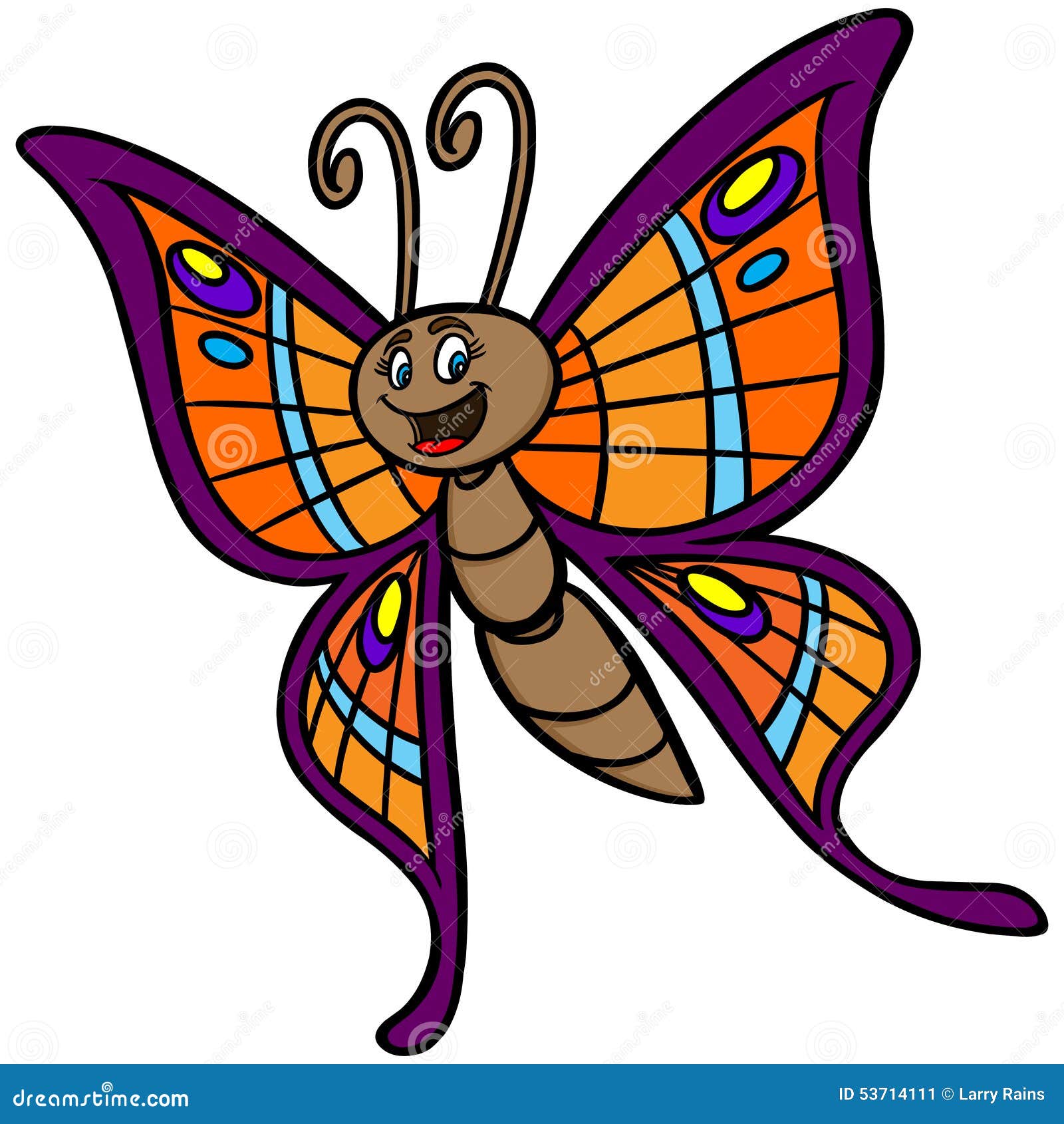 Historieta de la mariposa ilustración del vector. Ilustración de cubo ...