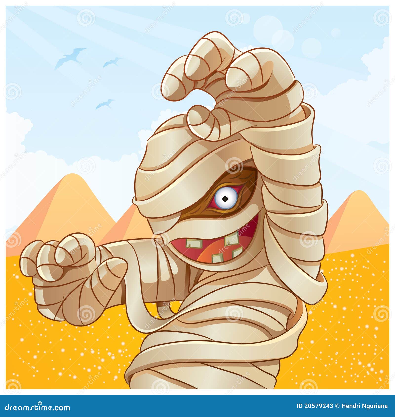 Historieta de la momia ilustración del vector. Ilustración de sonrisa ...