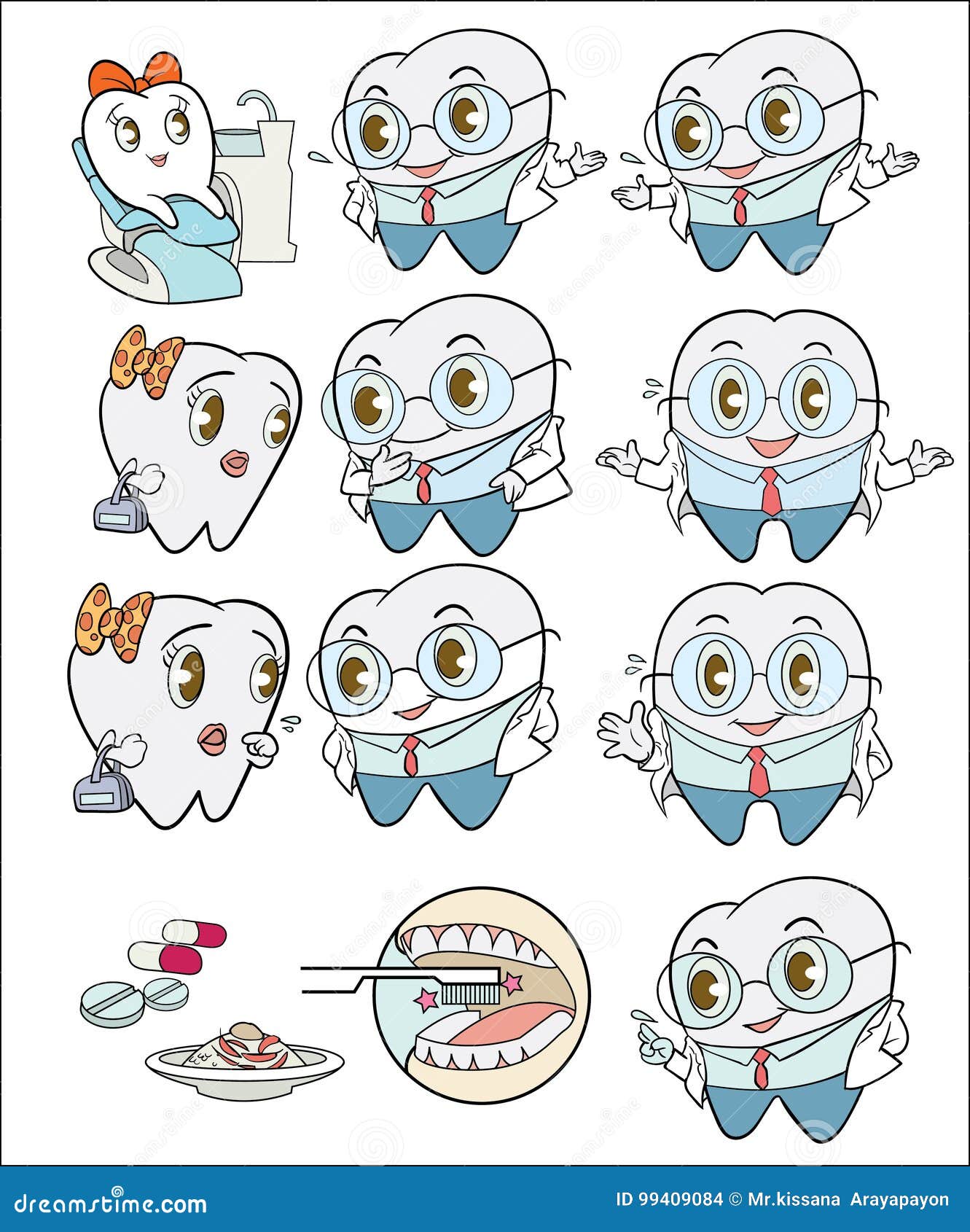 Historieta de los dientes ilustración del vector. Ilustración de ...