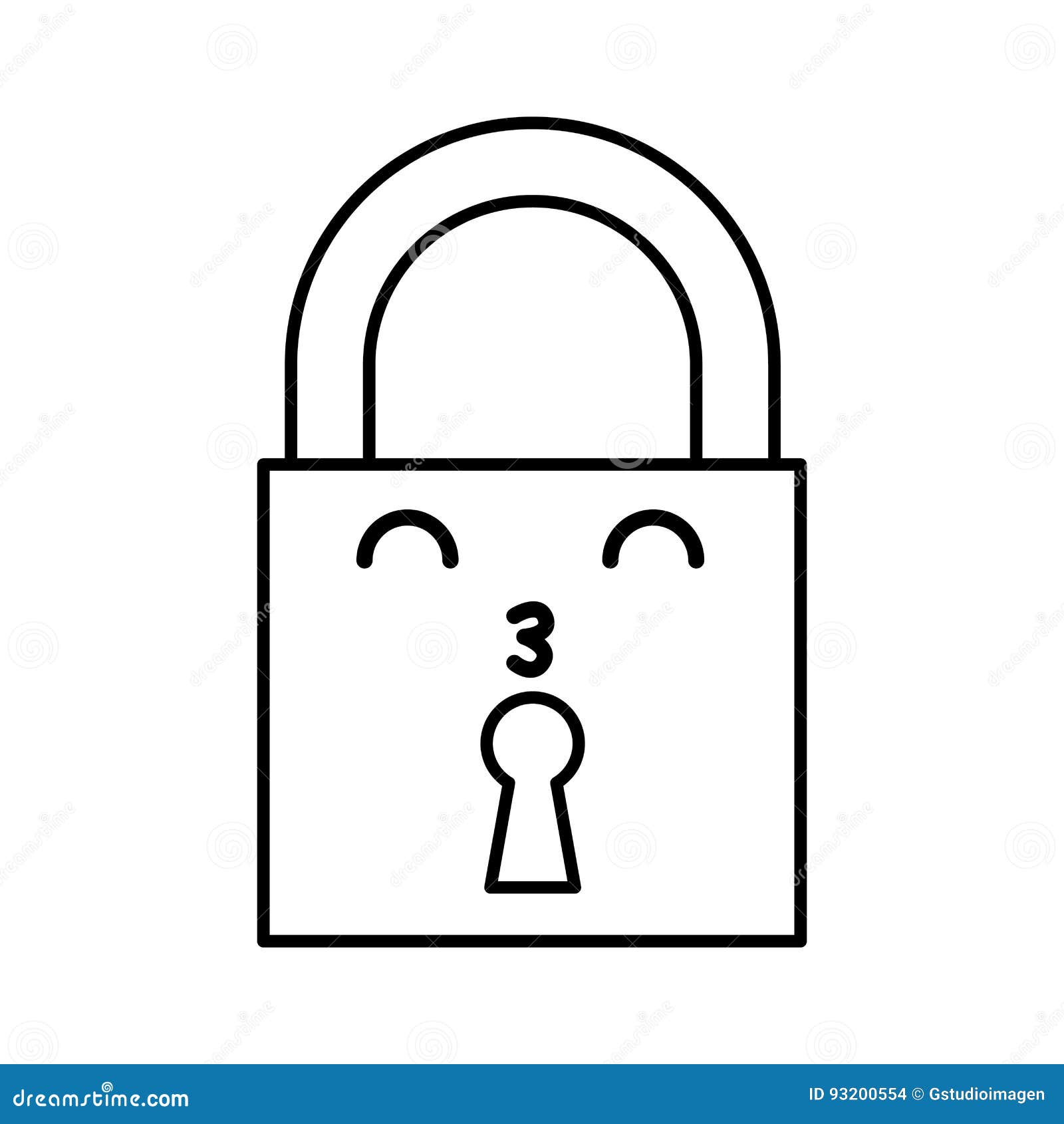 Historieta Del Candado De Kawaii Ilustración del Vector - Ilustración ...