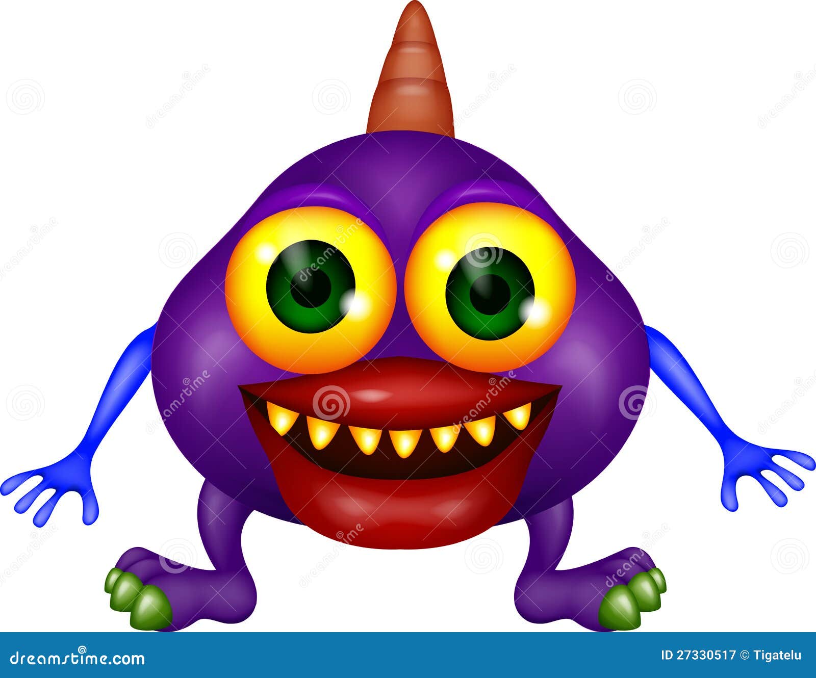 Historieta del monstruo ilustración del vector. Ilustración de horned ...