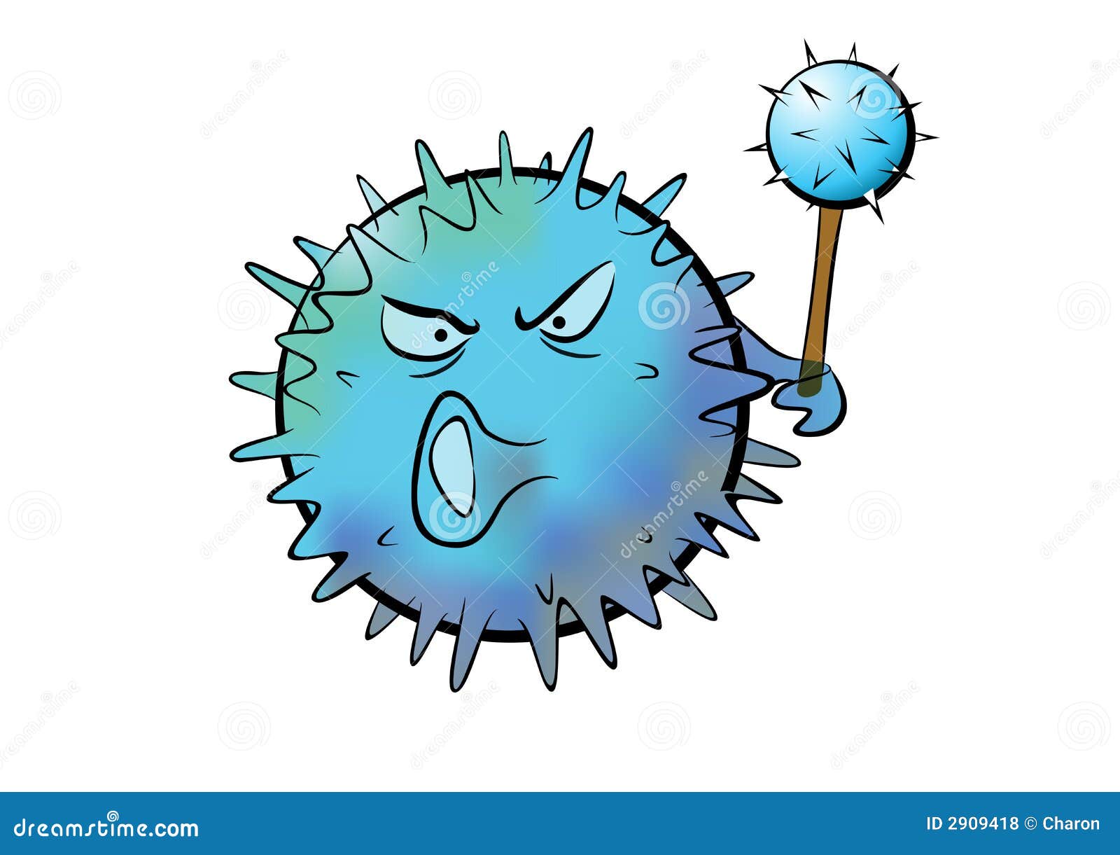 Historieta del virus ilustración del vector. Ilustración de ataque ...