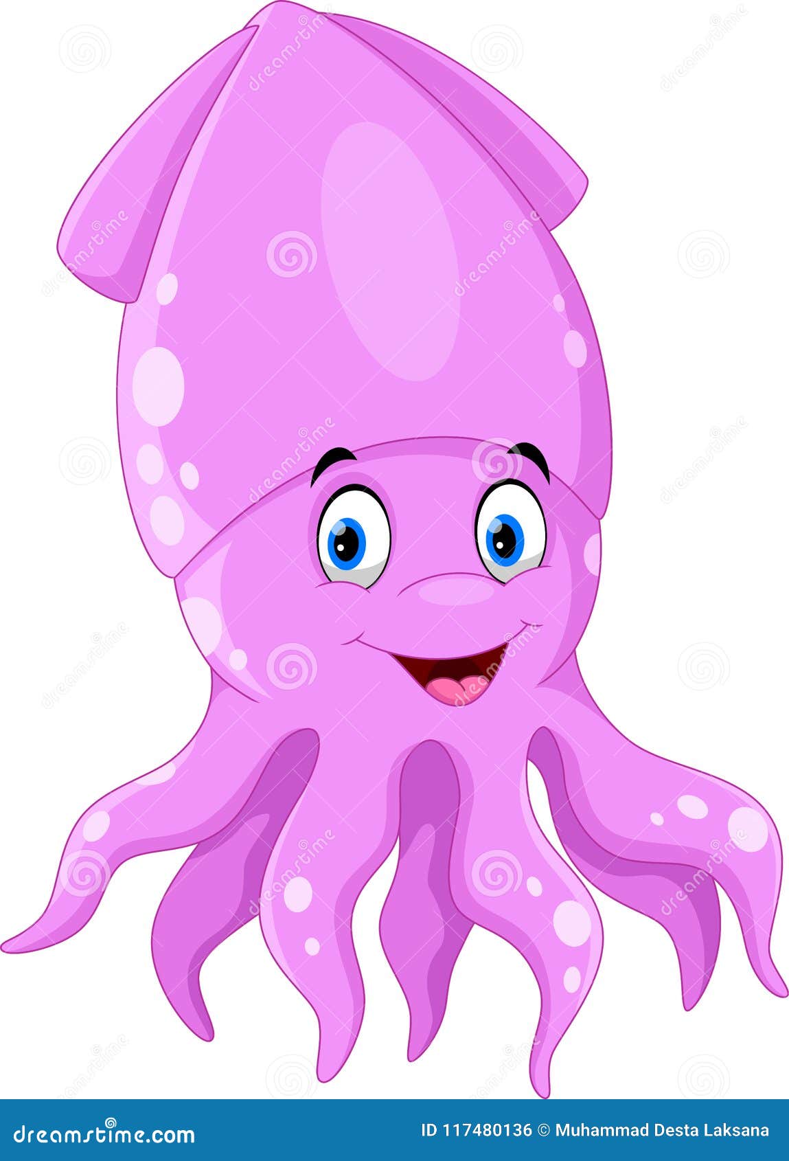 Historieta Divertida Del Calamar Stock de ilustración - Ilustración de ...