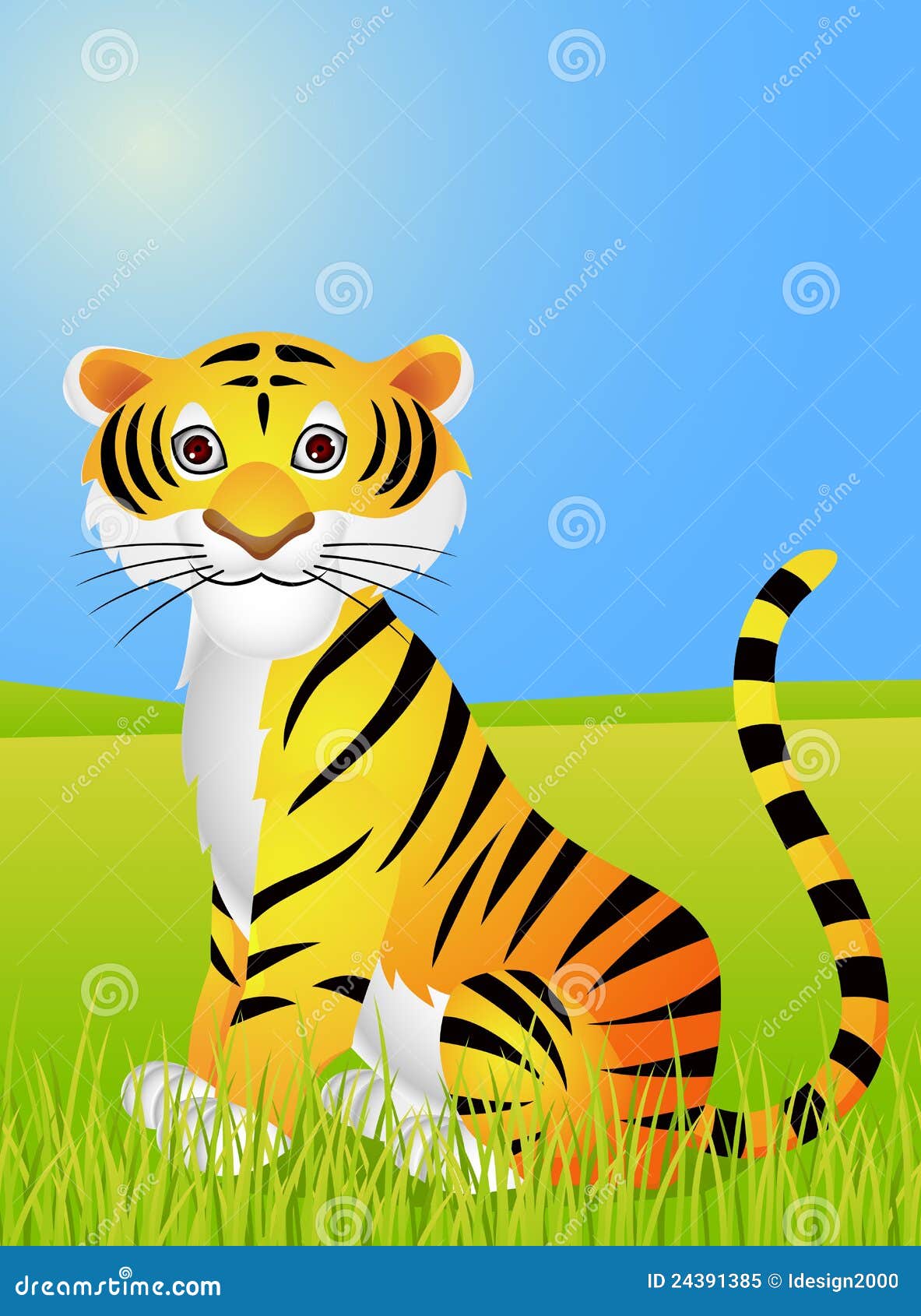 Historieta Divertida Del Tigre Stock de ilustración - Ilustración de ...