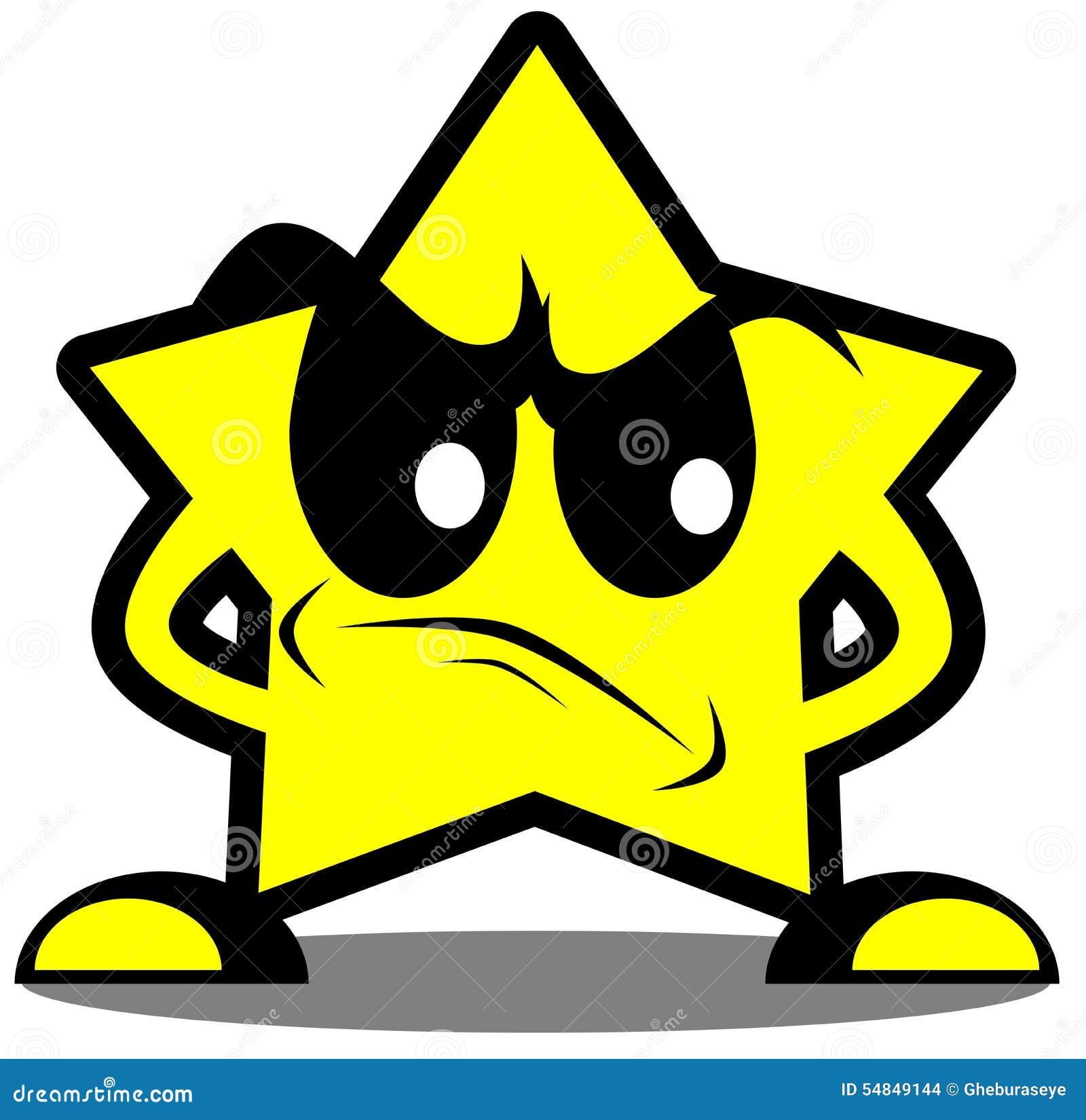 Historieta Enojada De La Estrella Aislada Ilustración del Vector ...