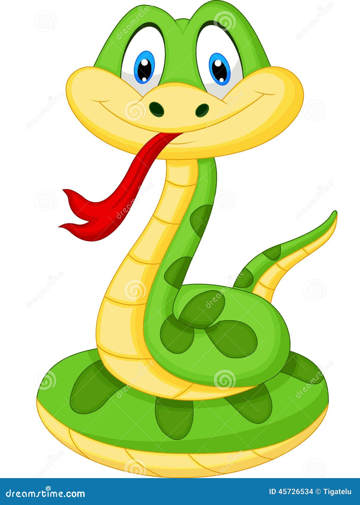 Historieta Linda De La Serpiente Verde Ilustración del Vector ...