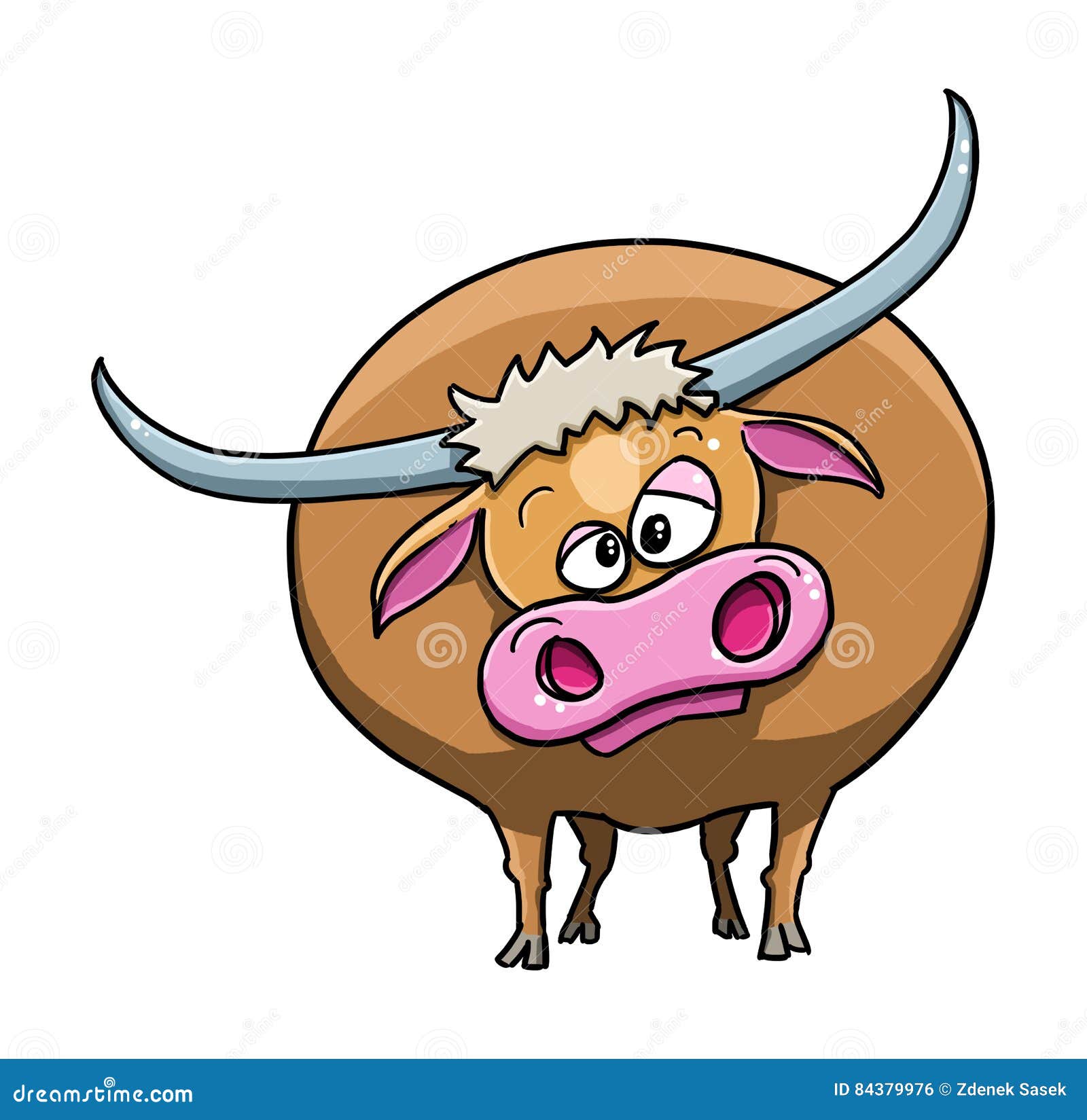 Historieta linda del buey stock de ilustración. Ilustración de granja ...