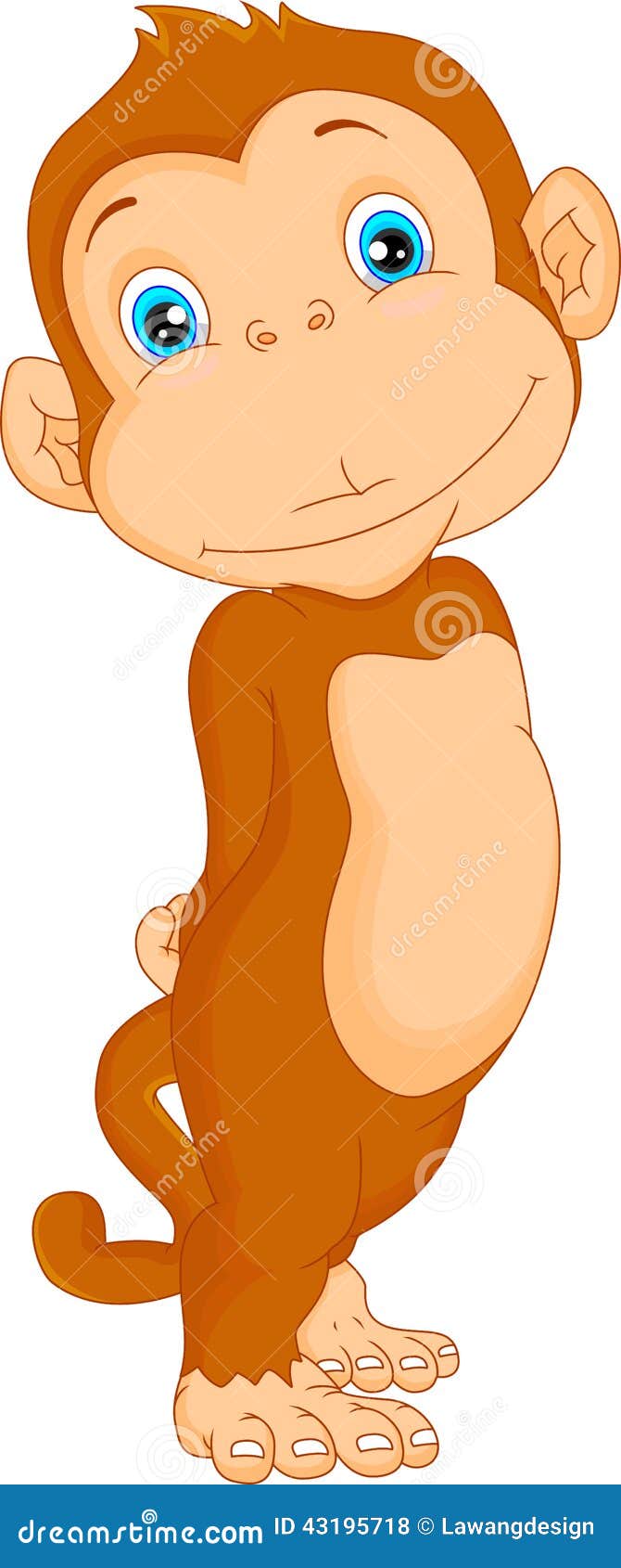 Historieta linda del mono ilustración del vector. Ilustración de mono ...