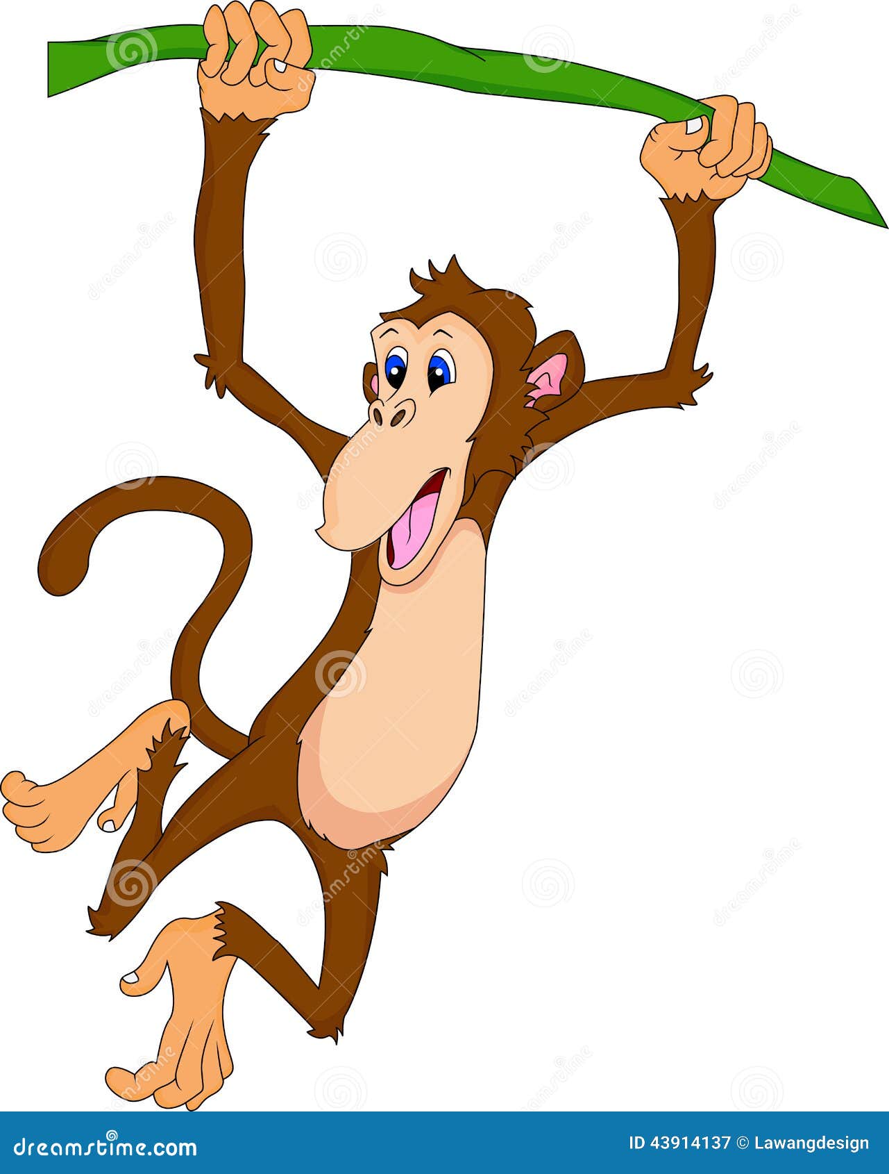 Historieta linda del mono ilustración del vector. Ilustración de bosque ...