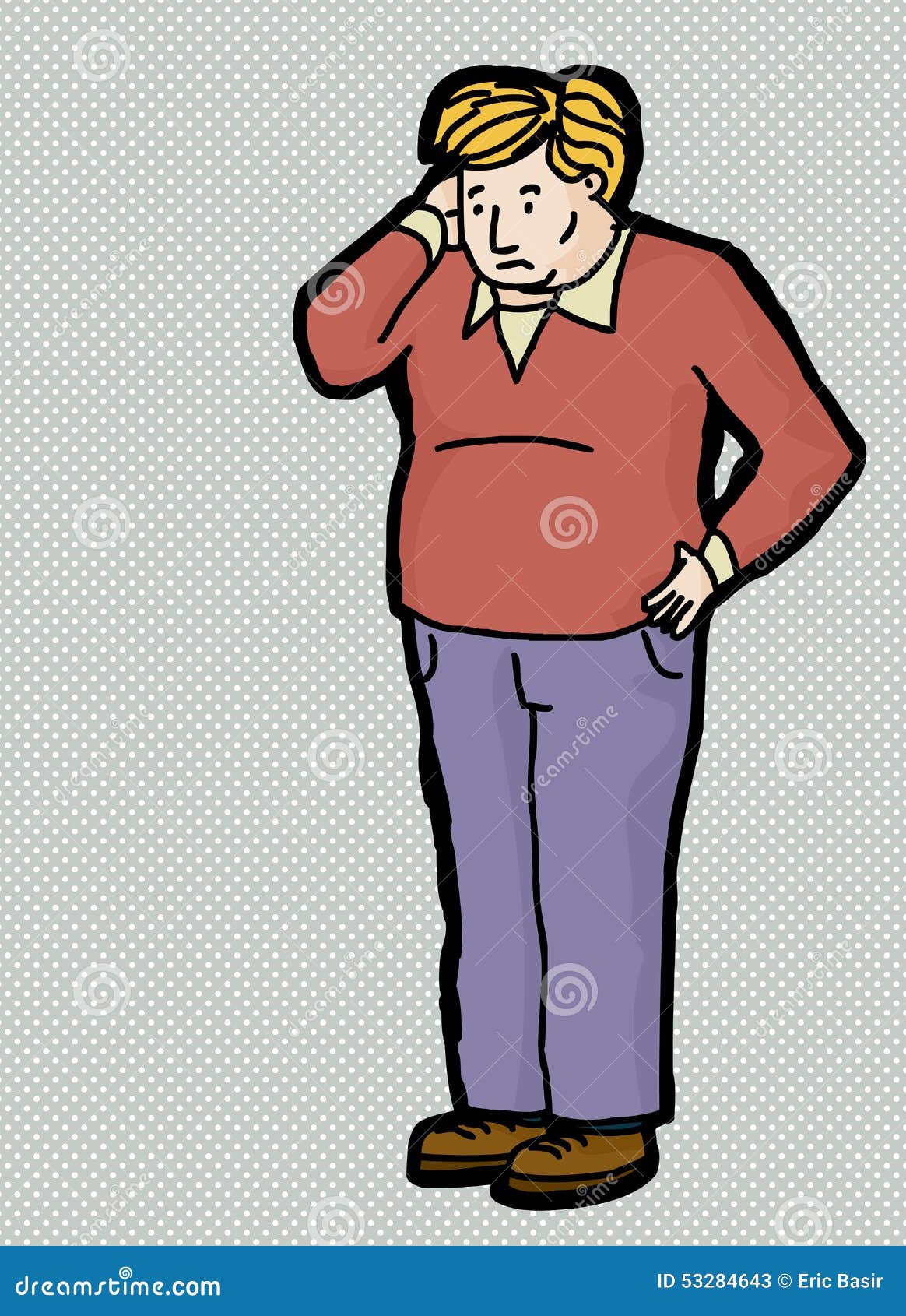 Historieta Perpleja Del Hombre Stock de ilustración - Ilustración de ...